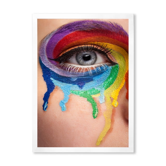 Designart 'Close Up Eye With Colourful Cry In A Wheel Arround' Modern ...