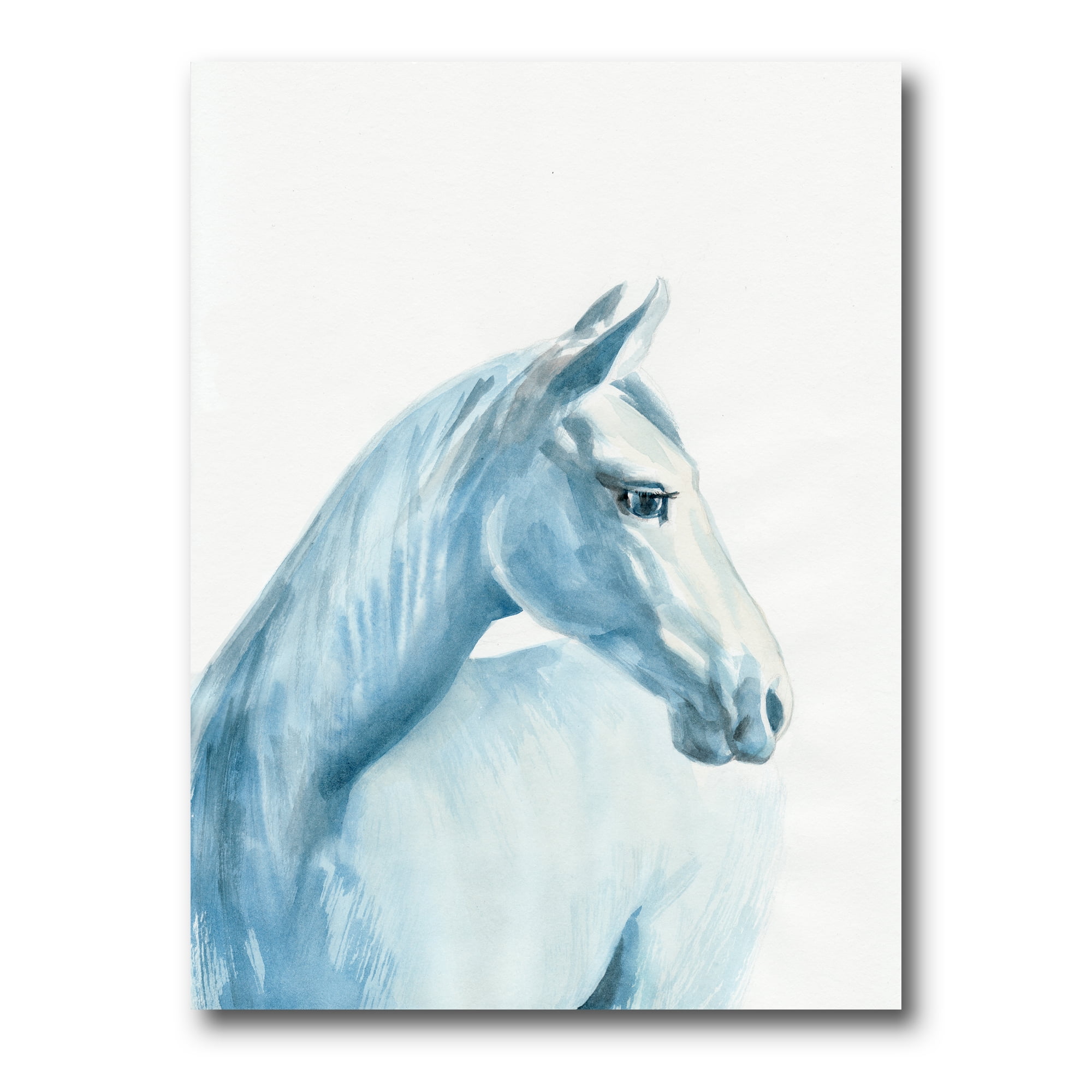 Designart ' Close Up Portrait Of A Light Blue Horse ' Farmhouse Canvas ...