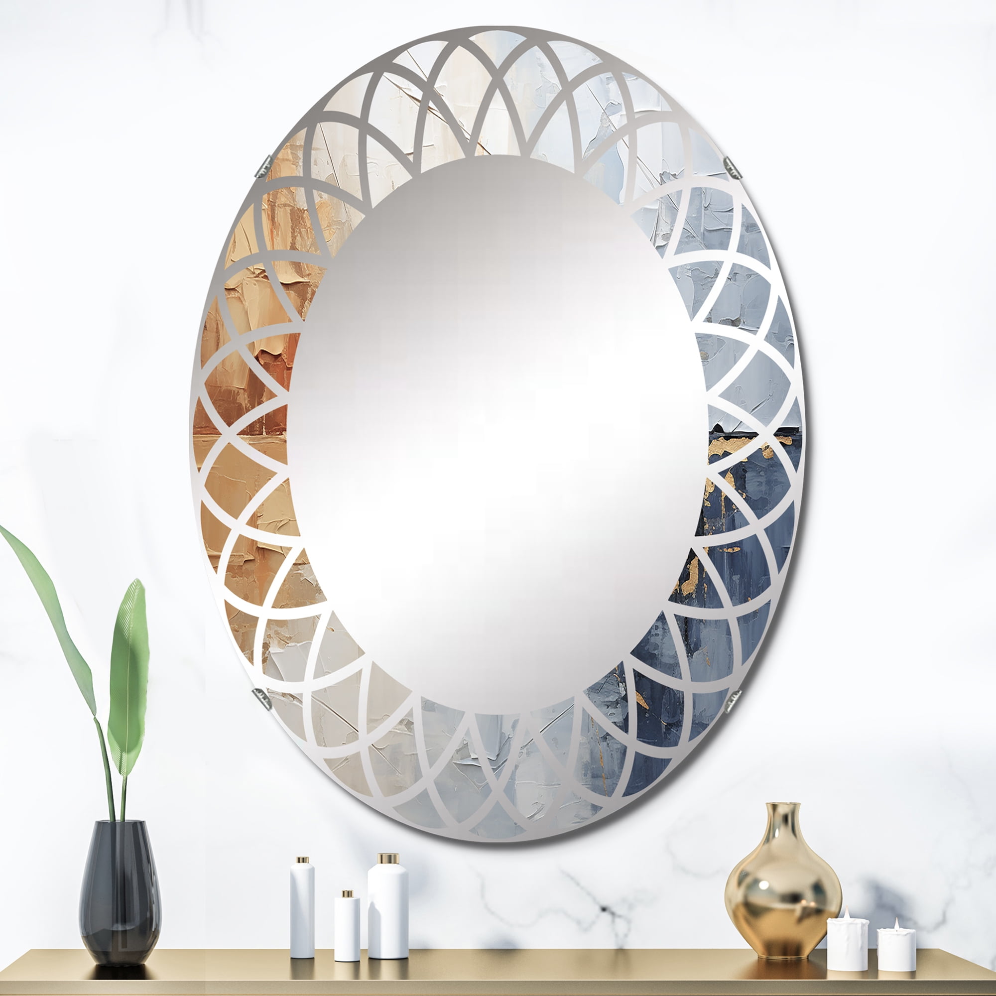 Designart "Clouds Landscape Canopy composition II" Landscapes Round ...