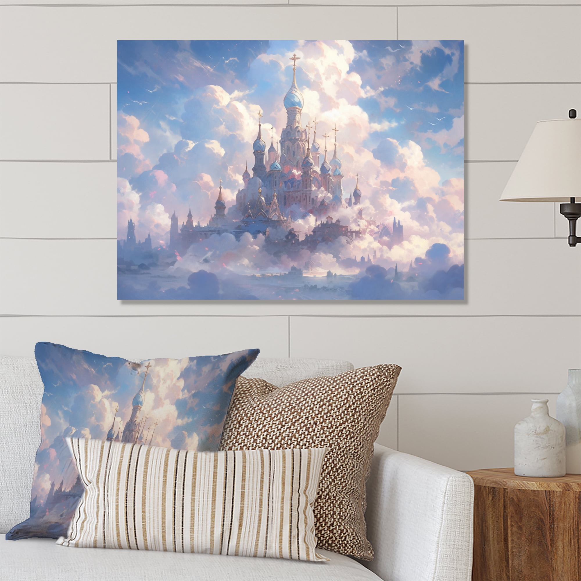 Designart "Cloudy Castle I" Castles Metal Wall Decor - Walmart.com