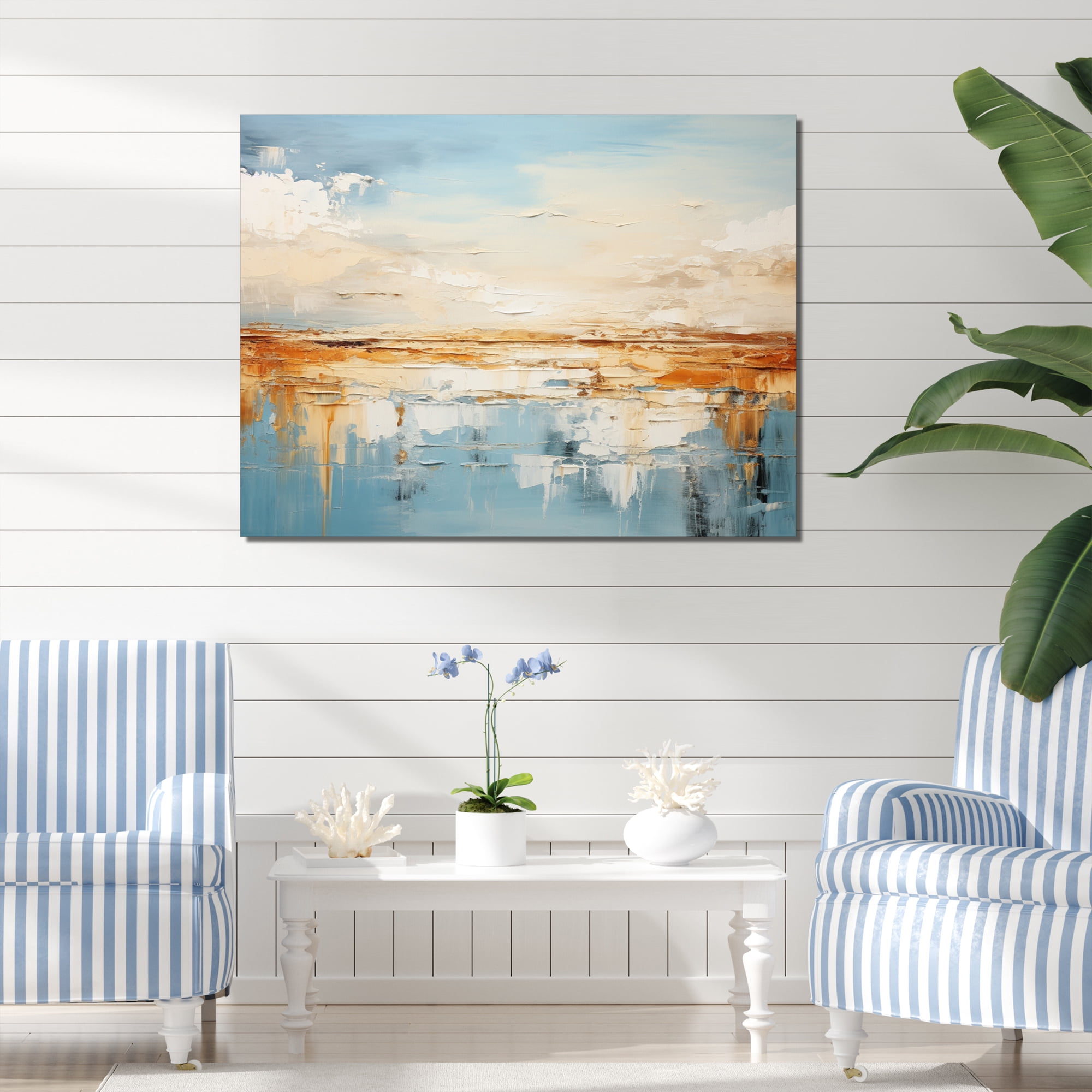 Designart "Coastal Beach Sand II" Modern Canvas Art Print - Walmart.com