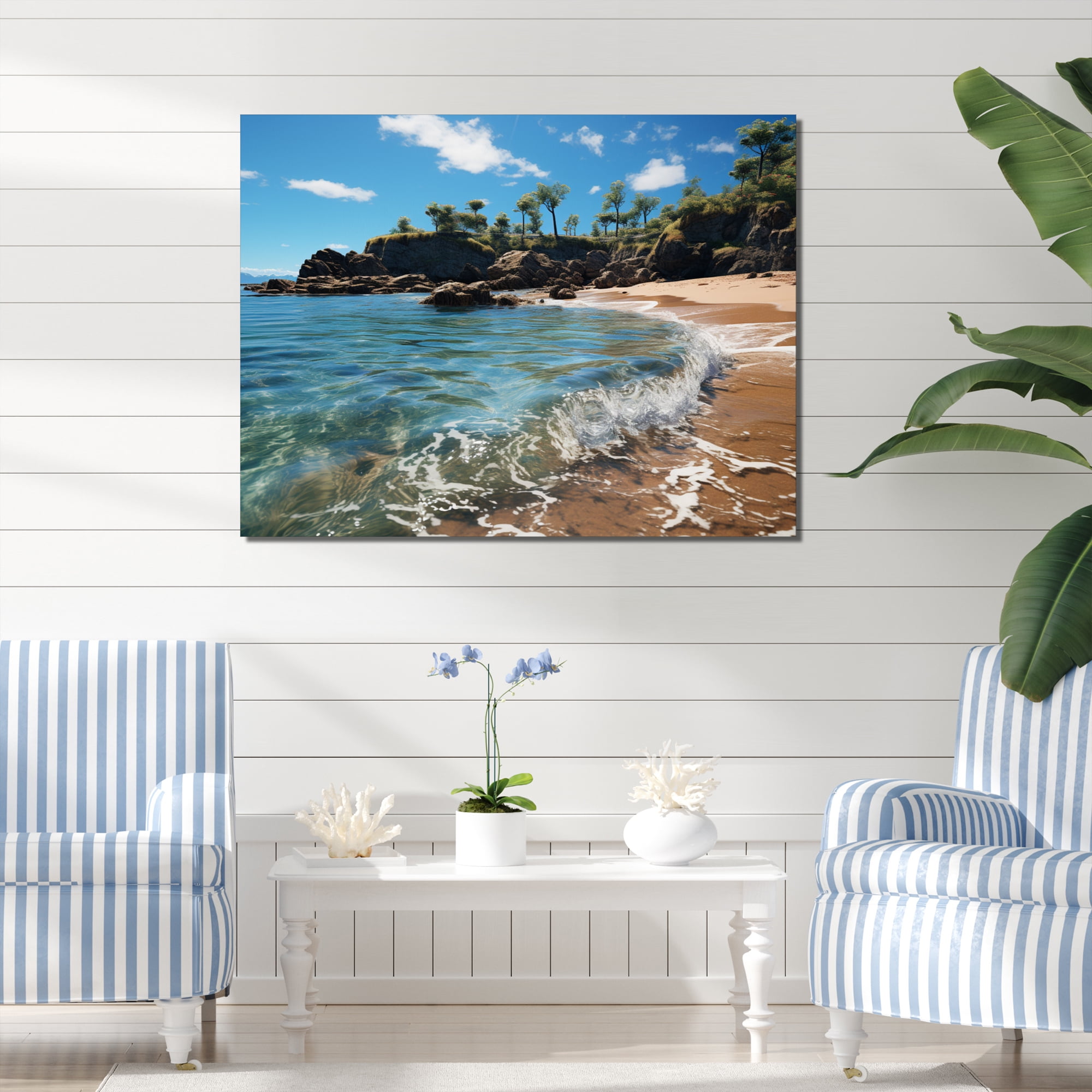 Designart "Coastal Beach horizon Phtotography II" Nautical & Beach Wall ...