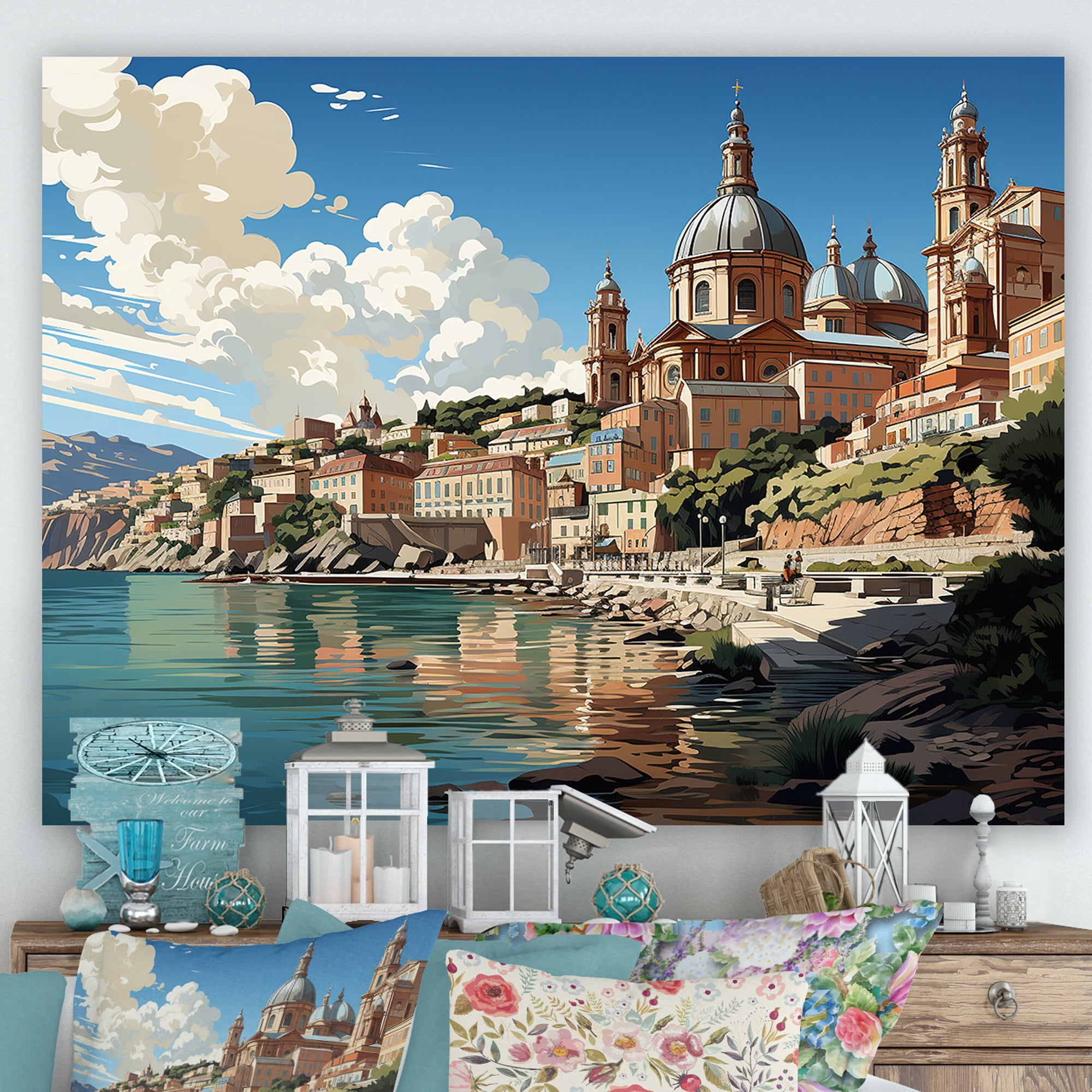 Designart "Coastal Dream Capri, Italy Landscape IV" Extra Large ...