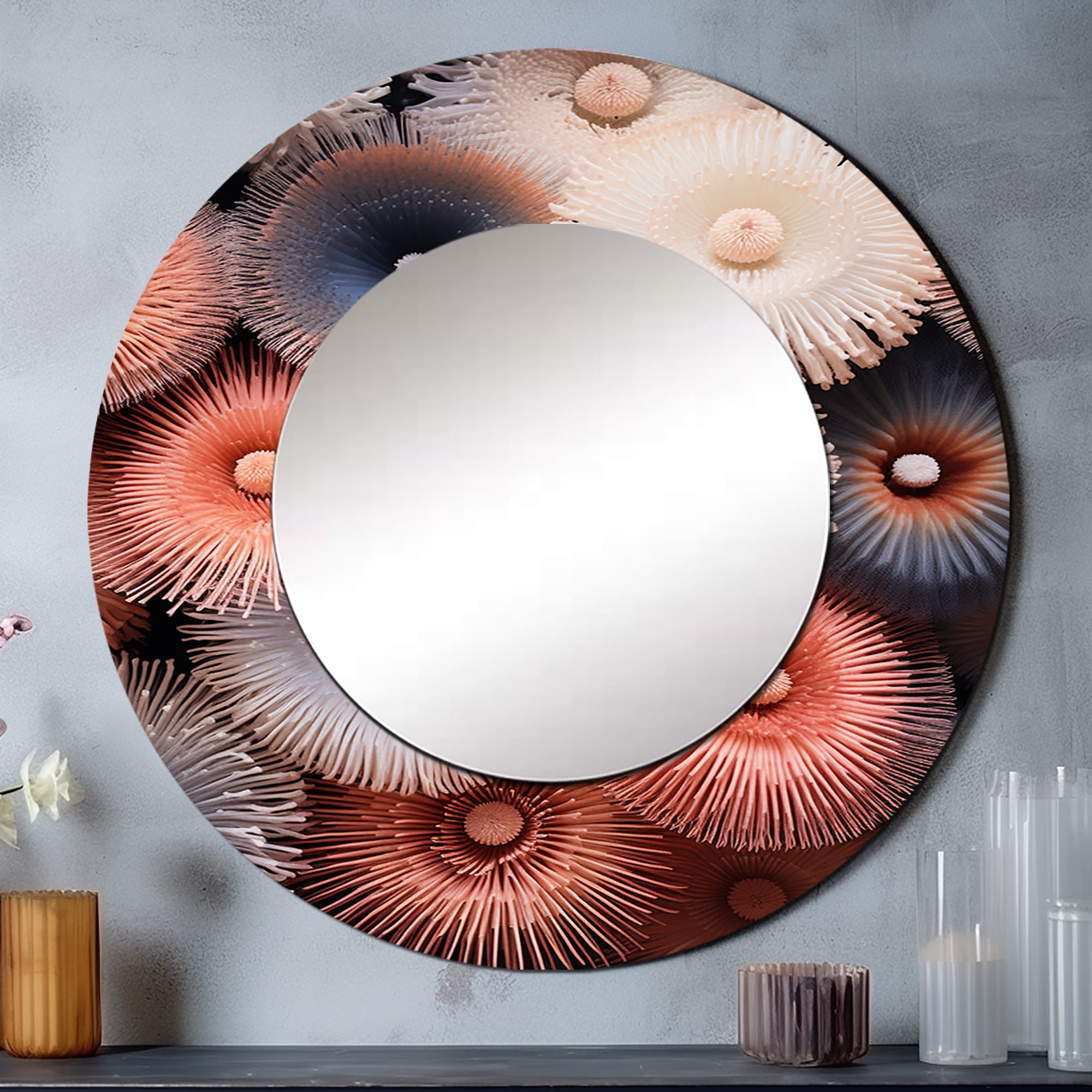 Designart "Coastal Magic Of Pink Corals" Coastal Coral Under Water Pink ...