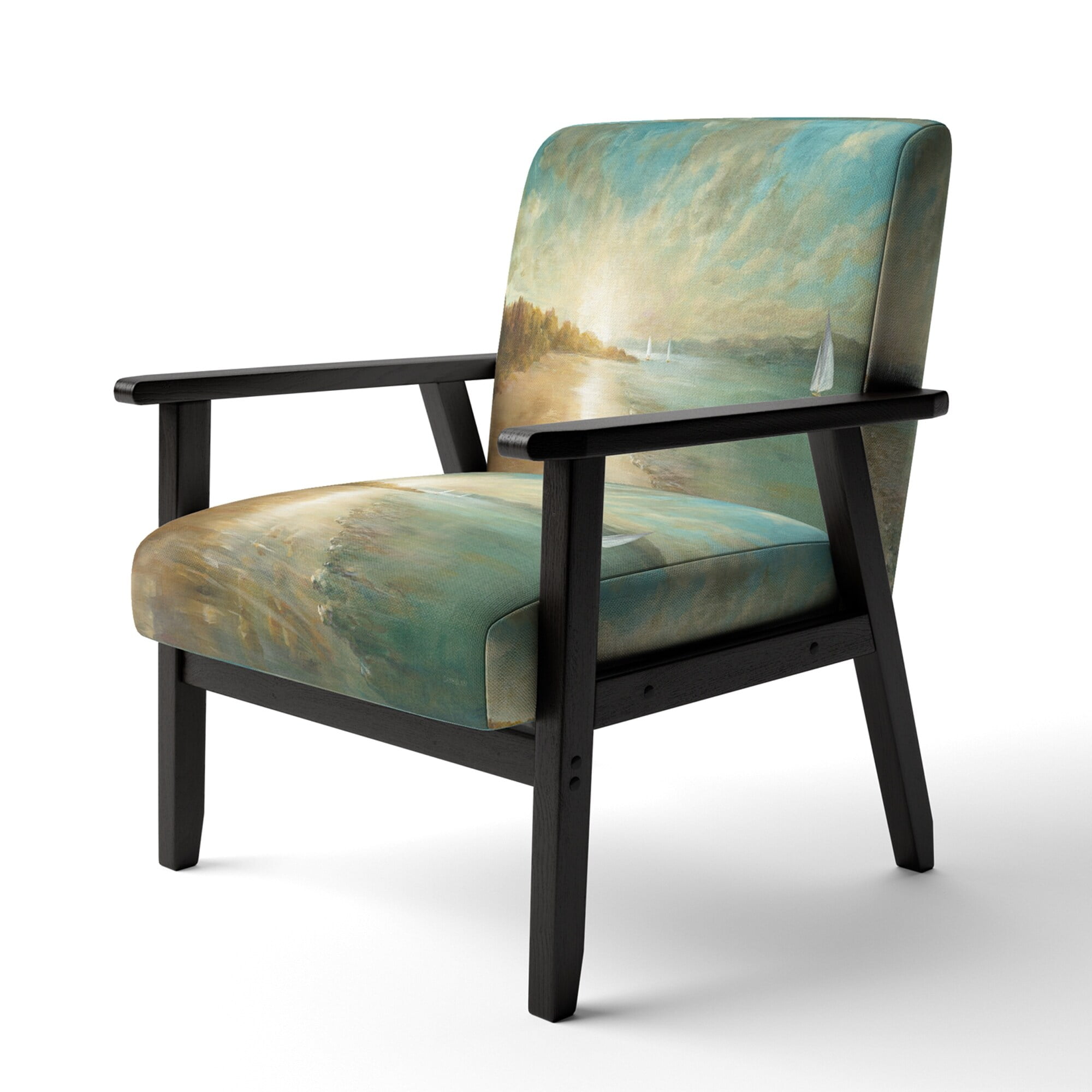 Designart "Coastal Pastel Horizon" Upholstered Nautical & Coastal ...