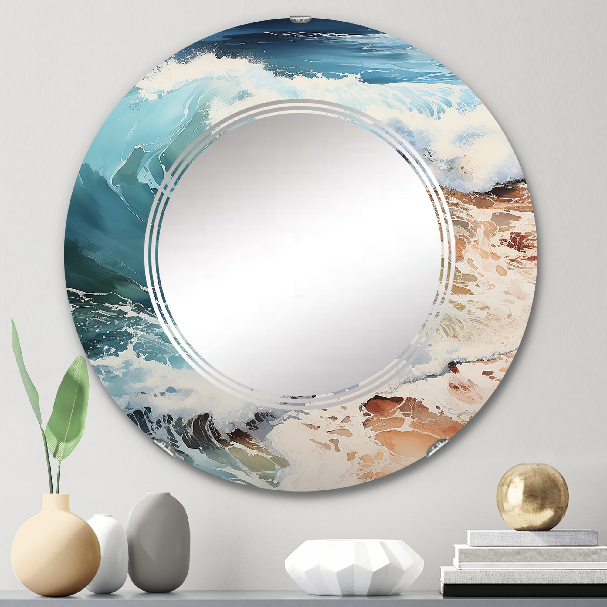 Designart "Coastal Reverie Beach Photo IV" Nautical & Beach Round Wall ...