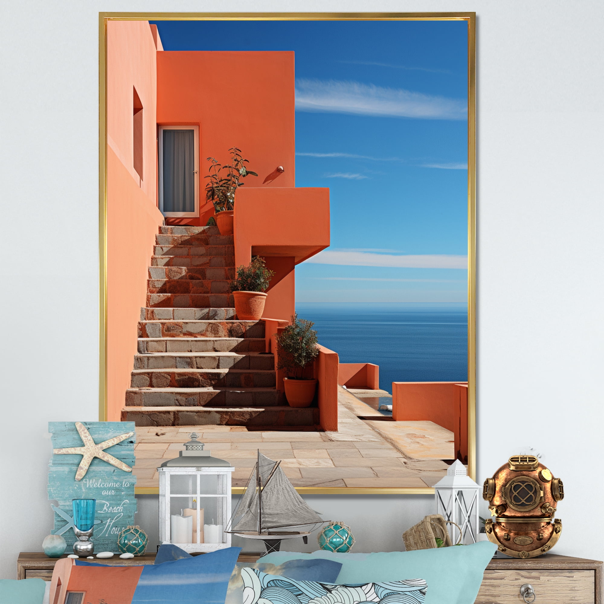 Designart "Coastal Simplicity Photo VIII" Nautical & Beach Floater ...
