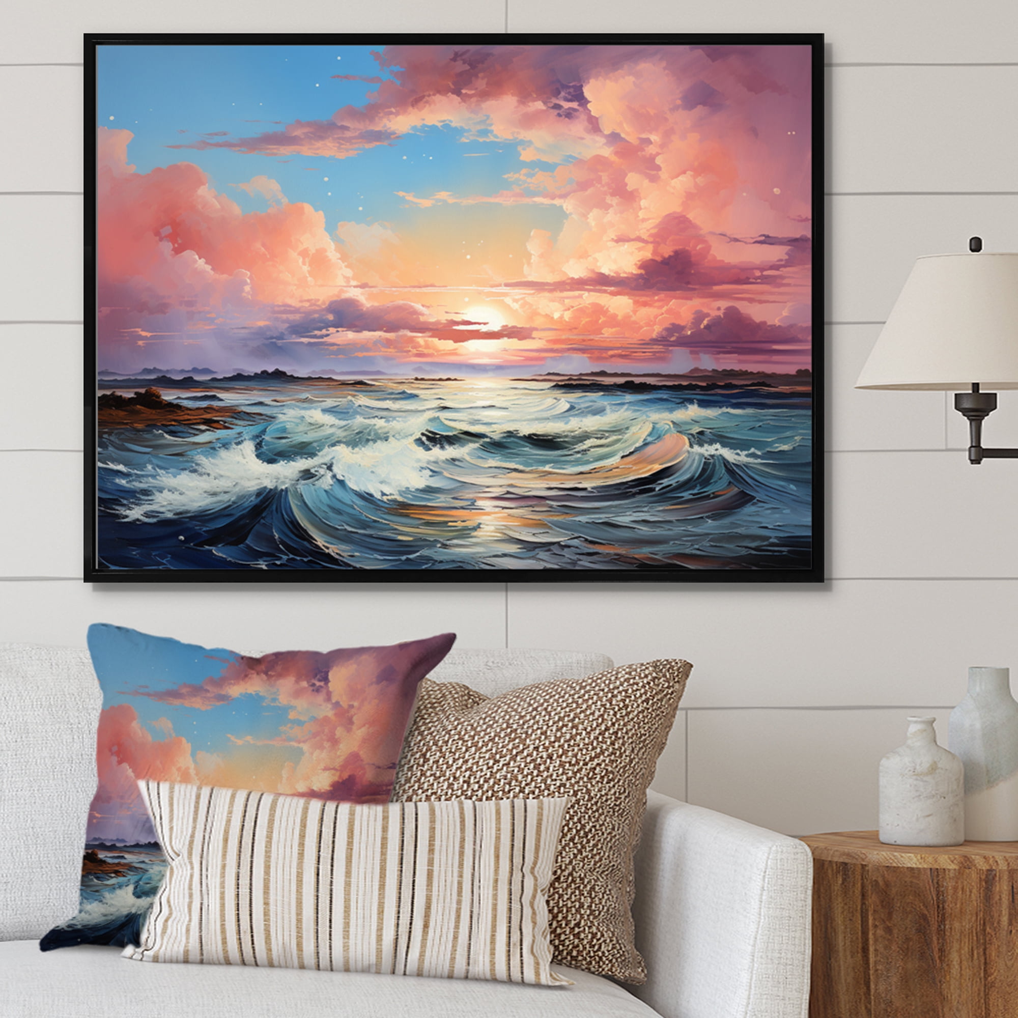 Designart "Coastal Sky Infinite Azure Collage I" Nautical & Beach ...