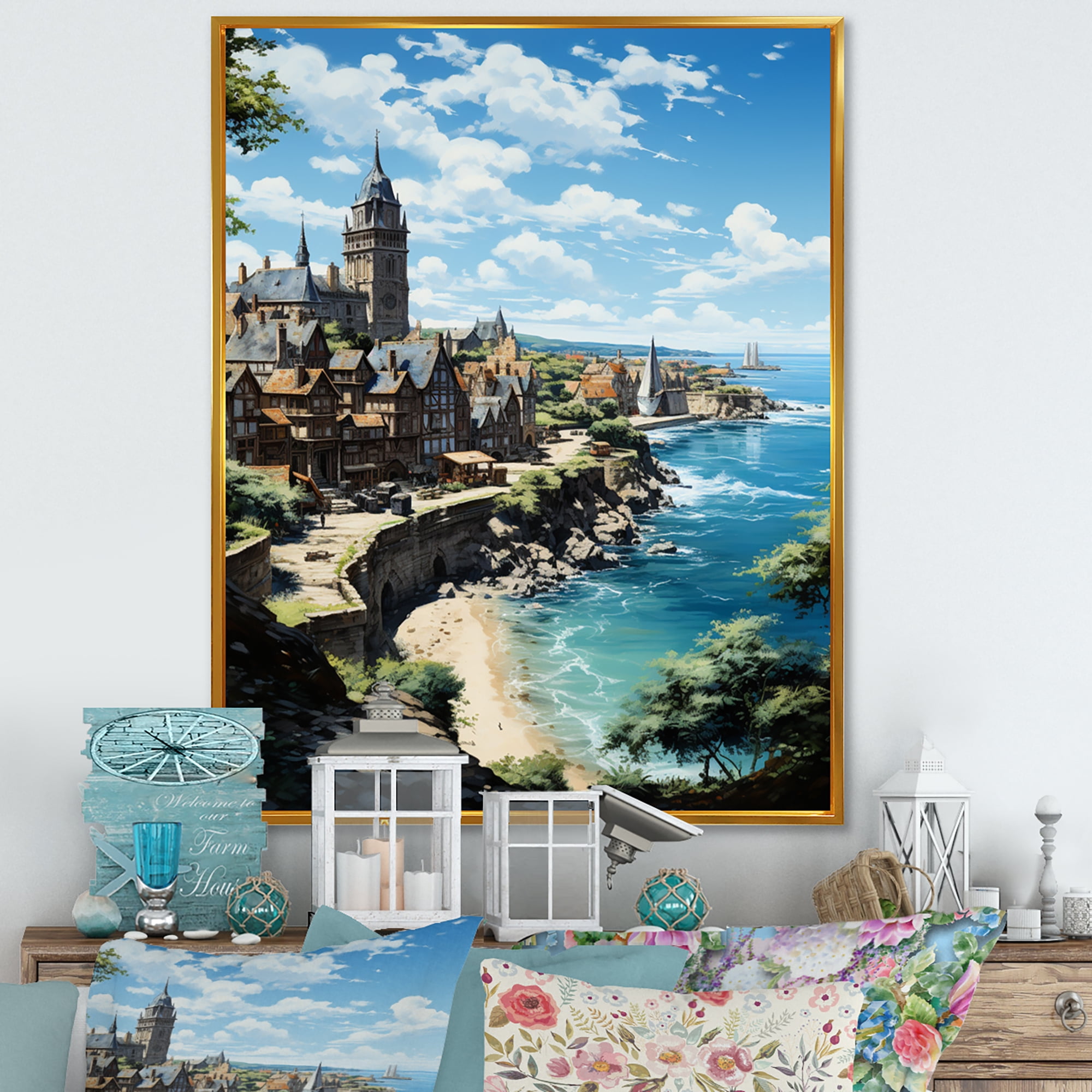 Designart "Coastal Village in Brittany French Coastal Beauty II ...