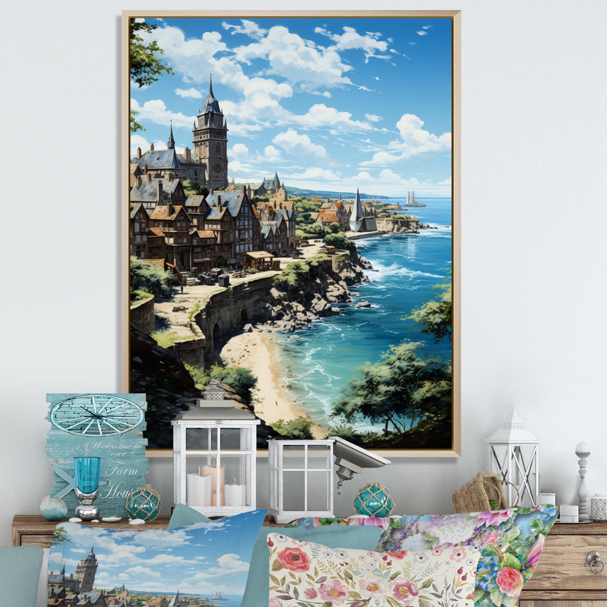 Designart "Coastal Village in Brittany French Coastal Beauty II ...
