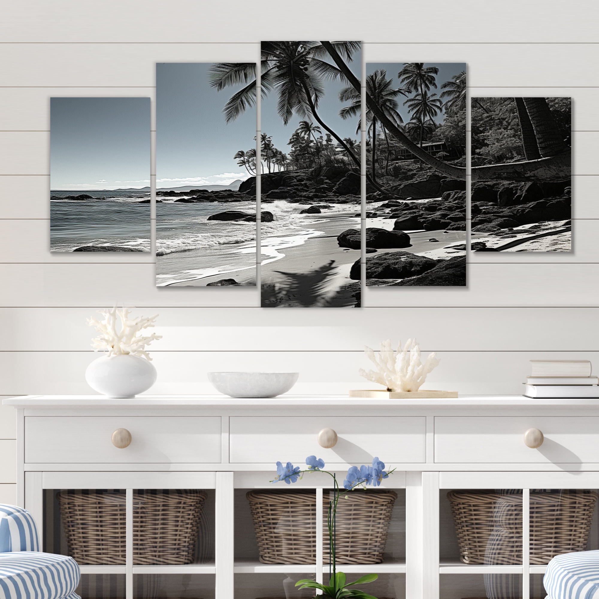 Designart "Coastline Dreams Coastal Tropical painting" Beach & Ocean ...