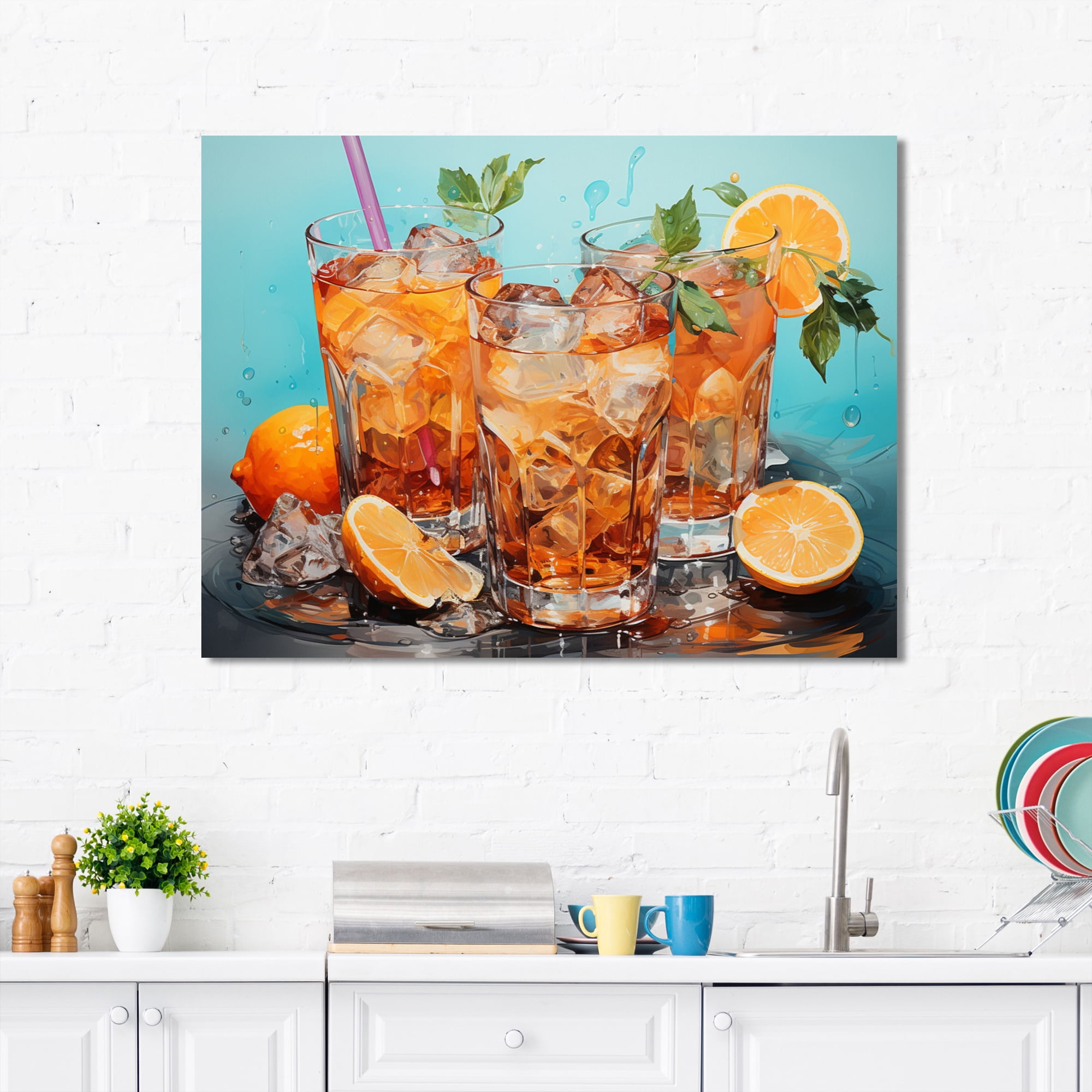 Designart "Cocktail of Tropical Soda II" Food & Beverage Wall Art ...