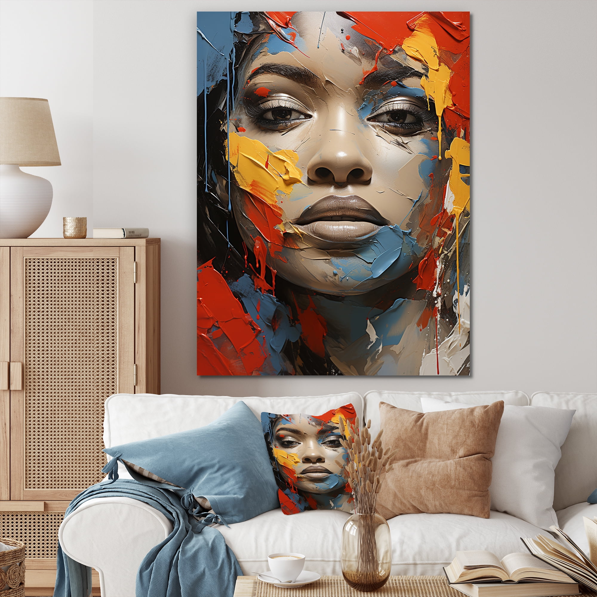 Designart "Collage Of An African Woman With Paint" African American Art ...