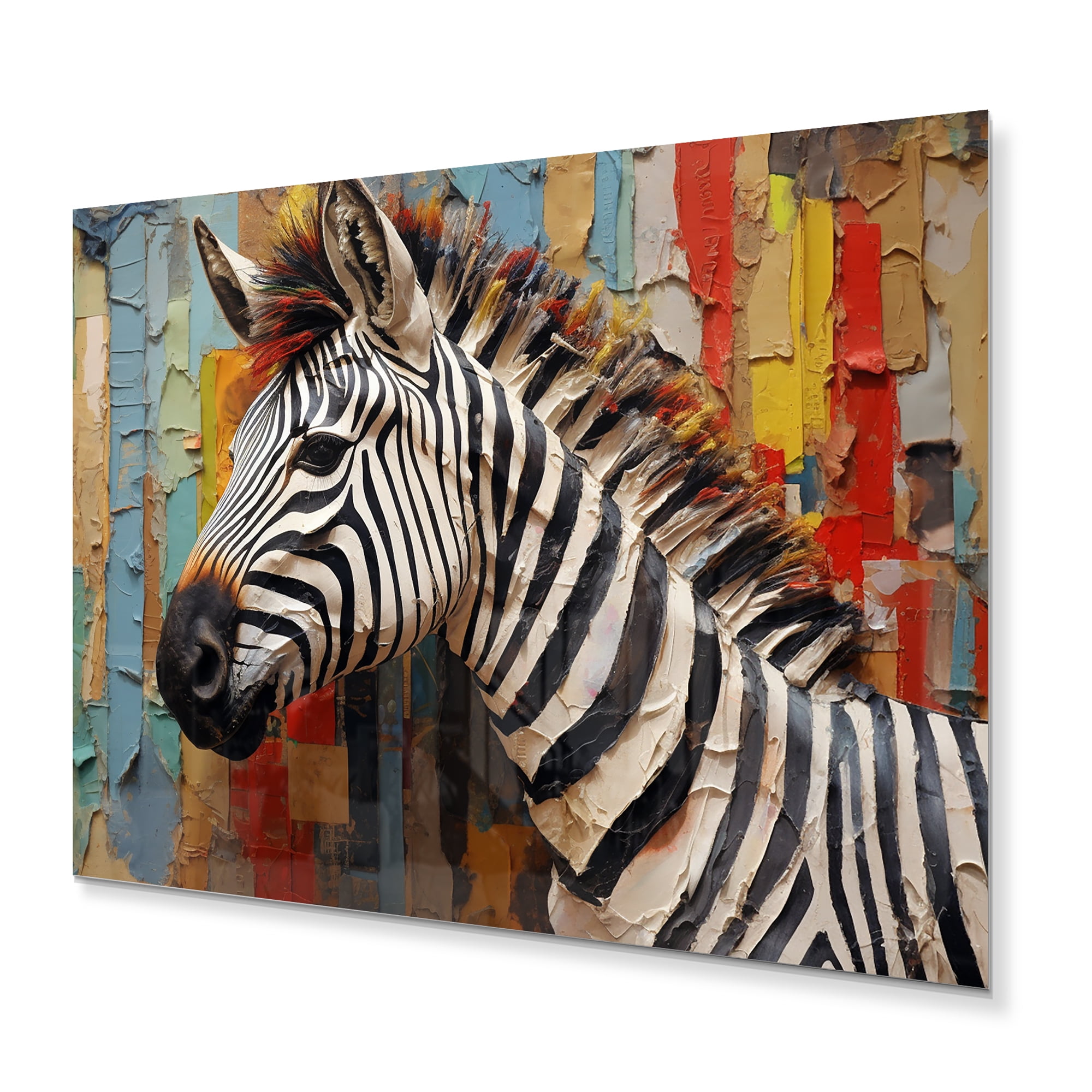 Designart "Collage of Vintage Zebras I" Animals Zebra Metal Wall Art ...