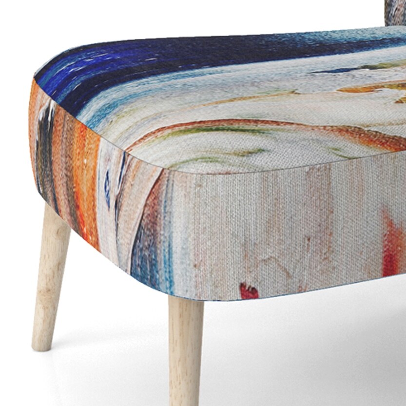Designart "Colorful Abstract Painting Strokes II" Upholstered Modern ...