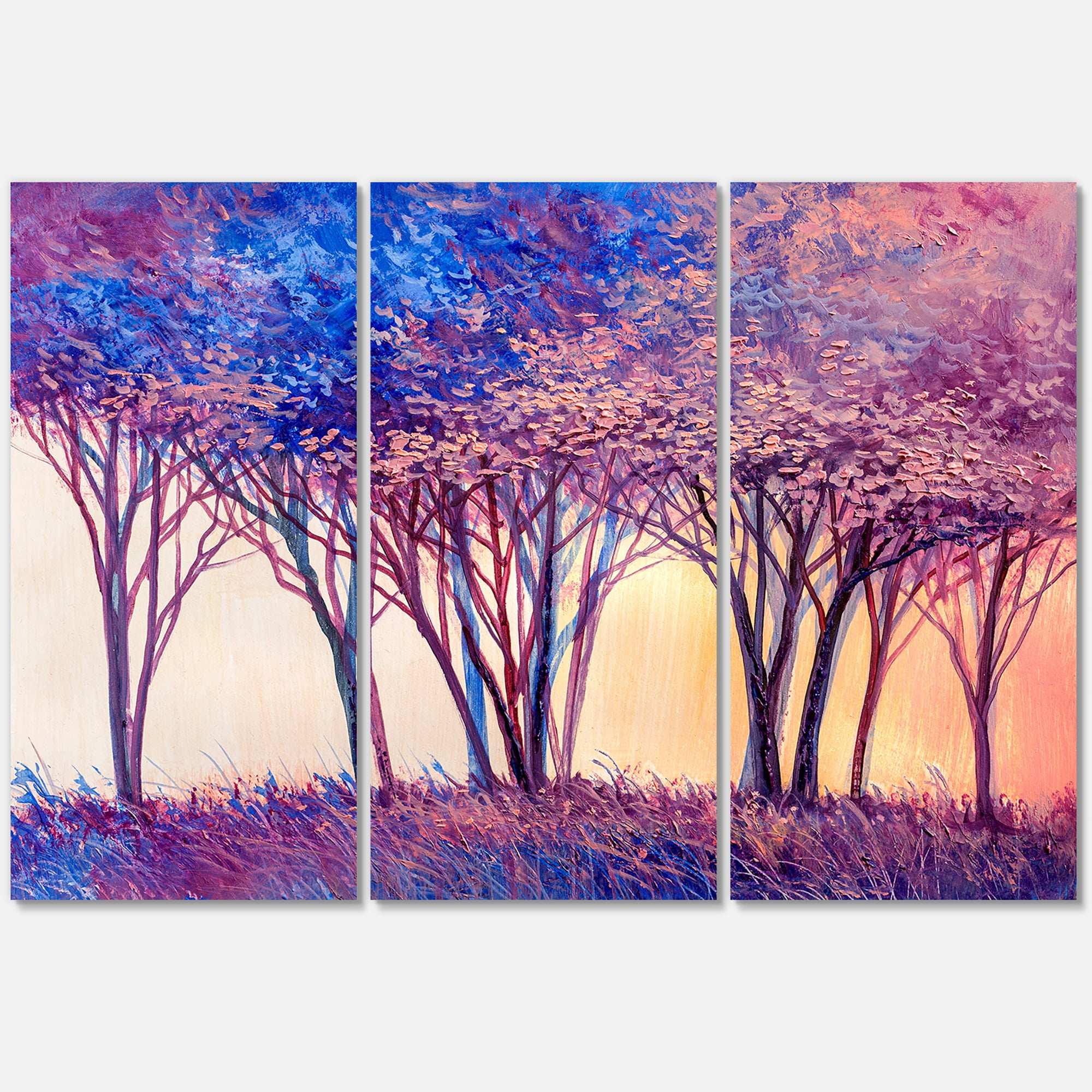 Designart ' Colorful Blue Trees Abstract Forest Landscape ' Modern ...
