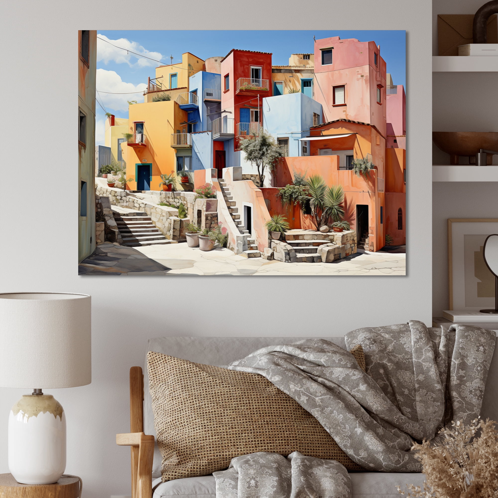 Designart "Colorful Casas This is Mexico s Vibrancy VI" Mexico Wall Art ...