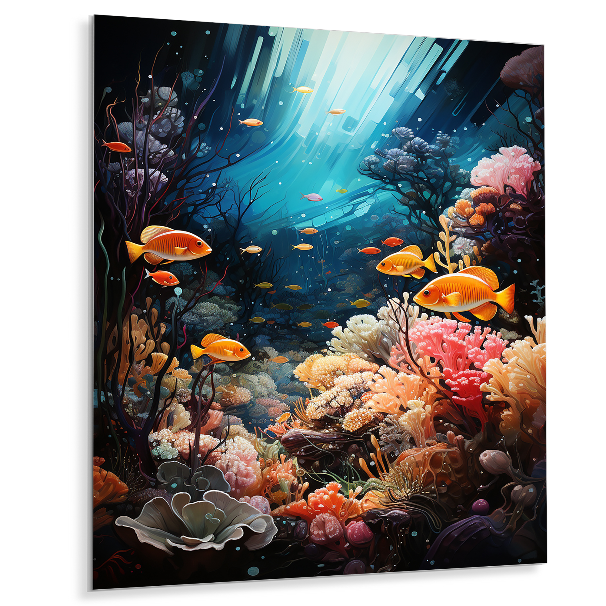 Designart "Colorful Coral Aquariums Garden II" Aquariums Metal Art ...