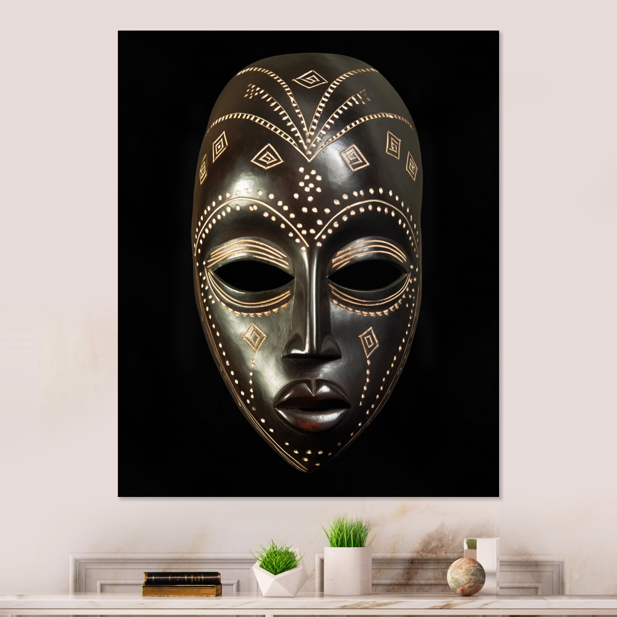 Designart "Colorful Ethnical Traditional African Mask XX" African ...