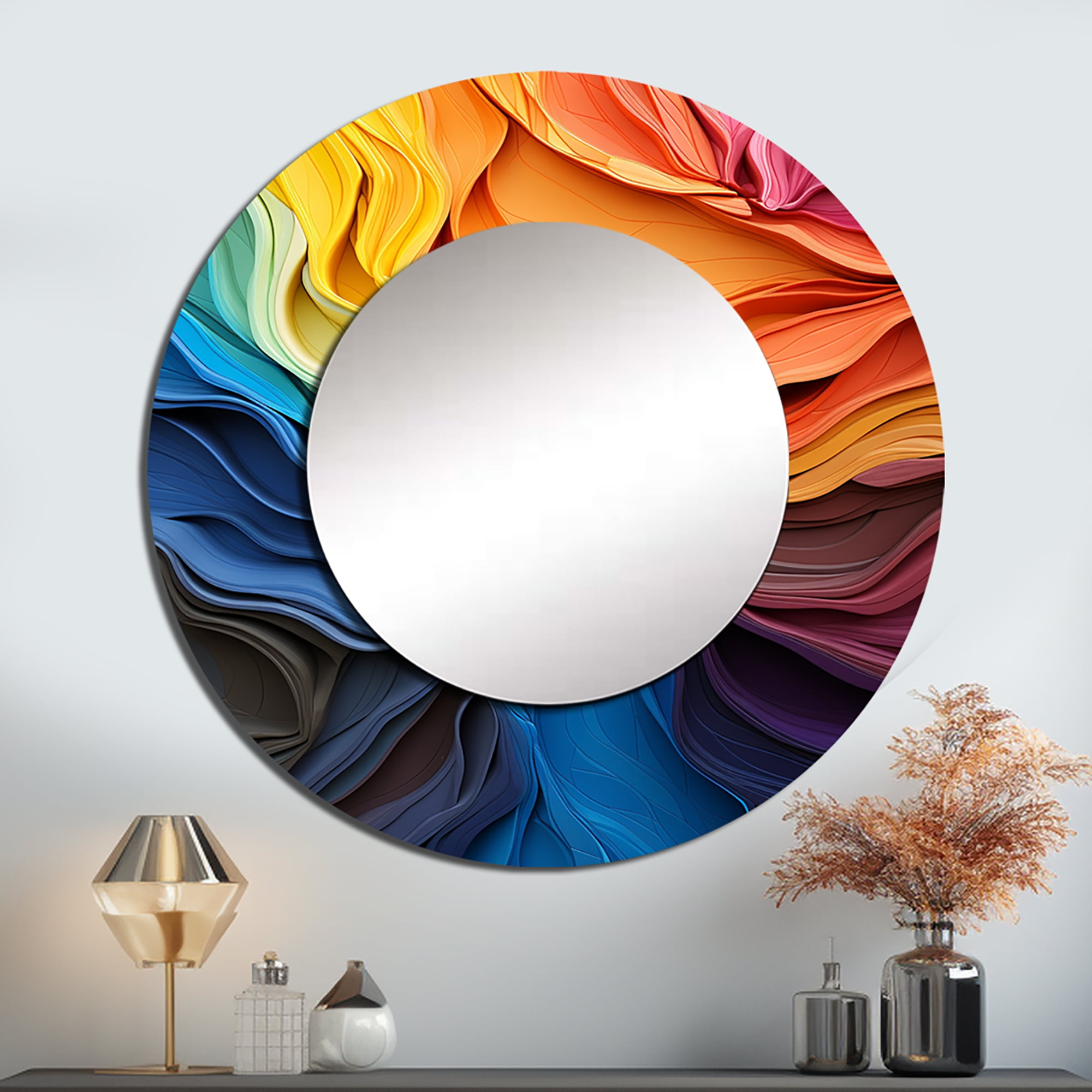 Designart "Colorful Explosion In Redwoods" Tree Redwood Pink Large ...