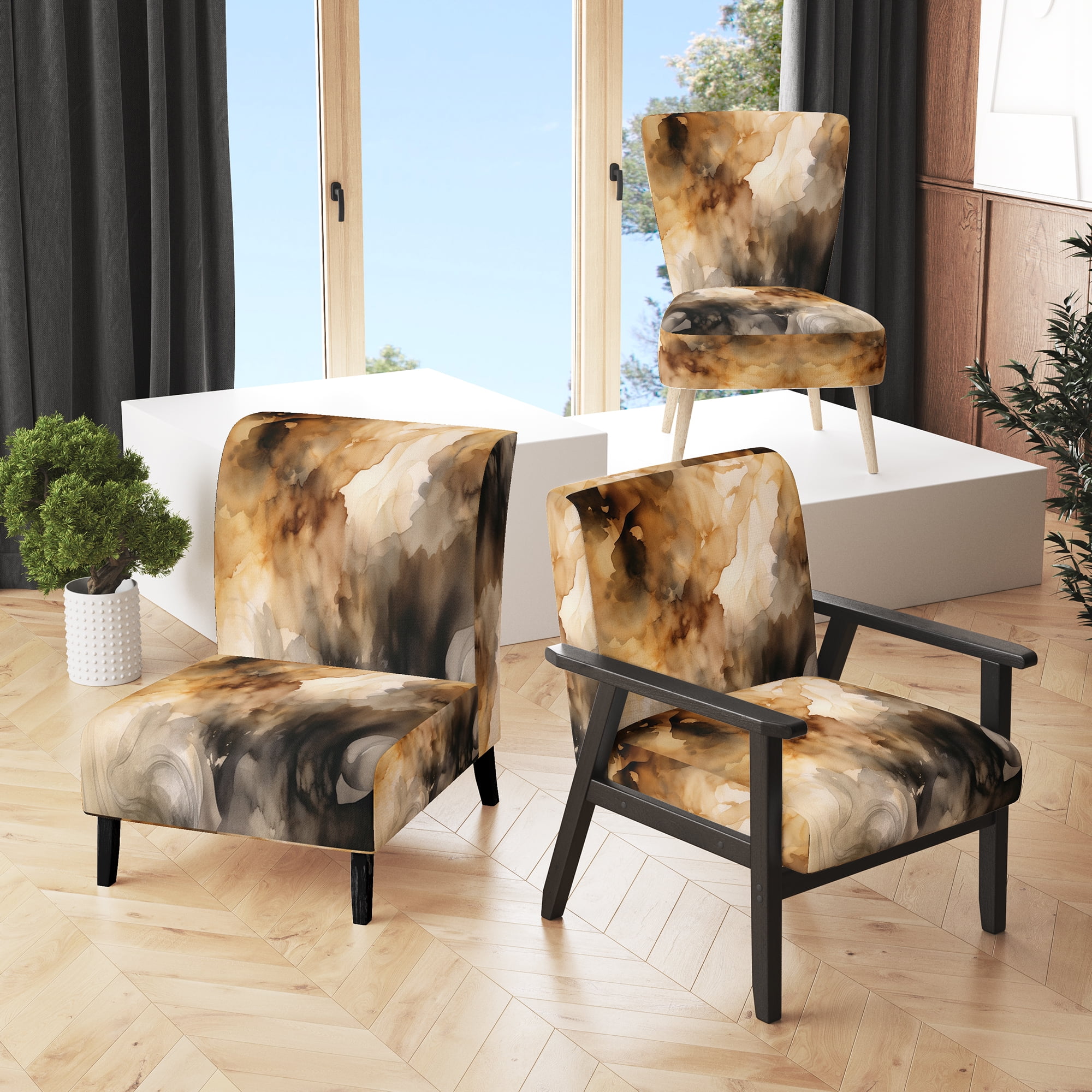 Designart "Colorful Fluid Ombre Ii" Upholstered Modern & Contemporary ...