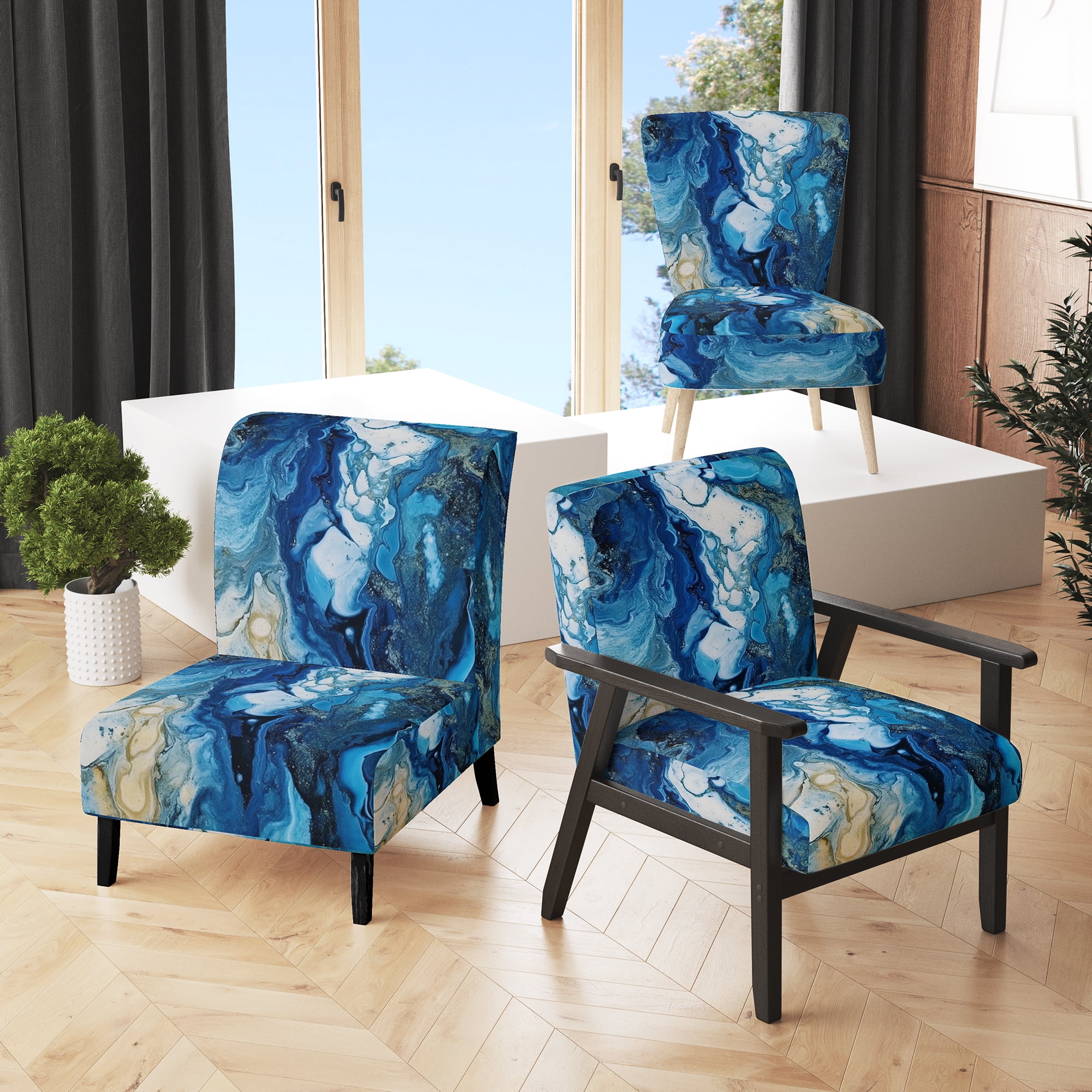 Designart "Colorful Fluid Ombre Ii" Upholstered Modern & Contemporary ...