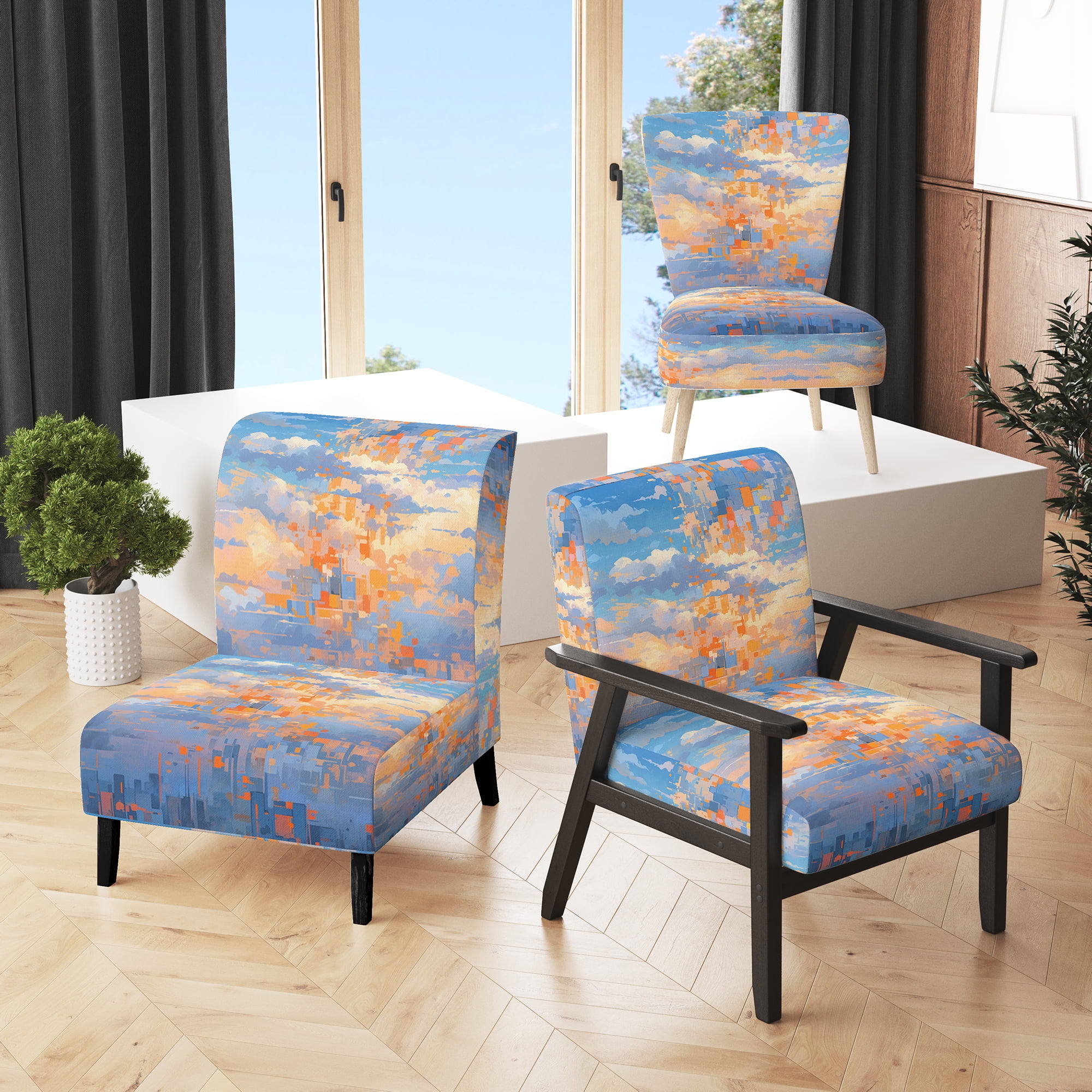 Designart "Colorful Fluid Ombre Ii" Upholstered Modern & Contemporary ...