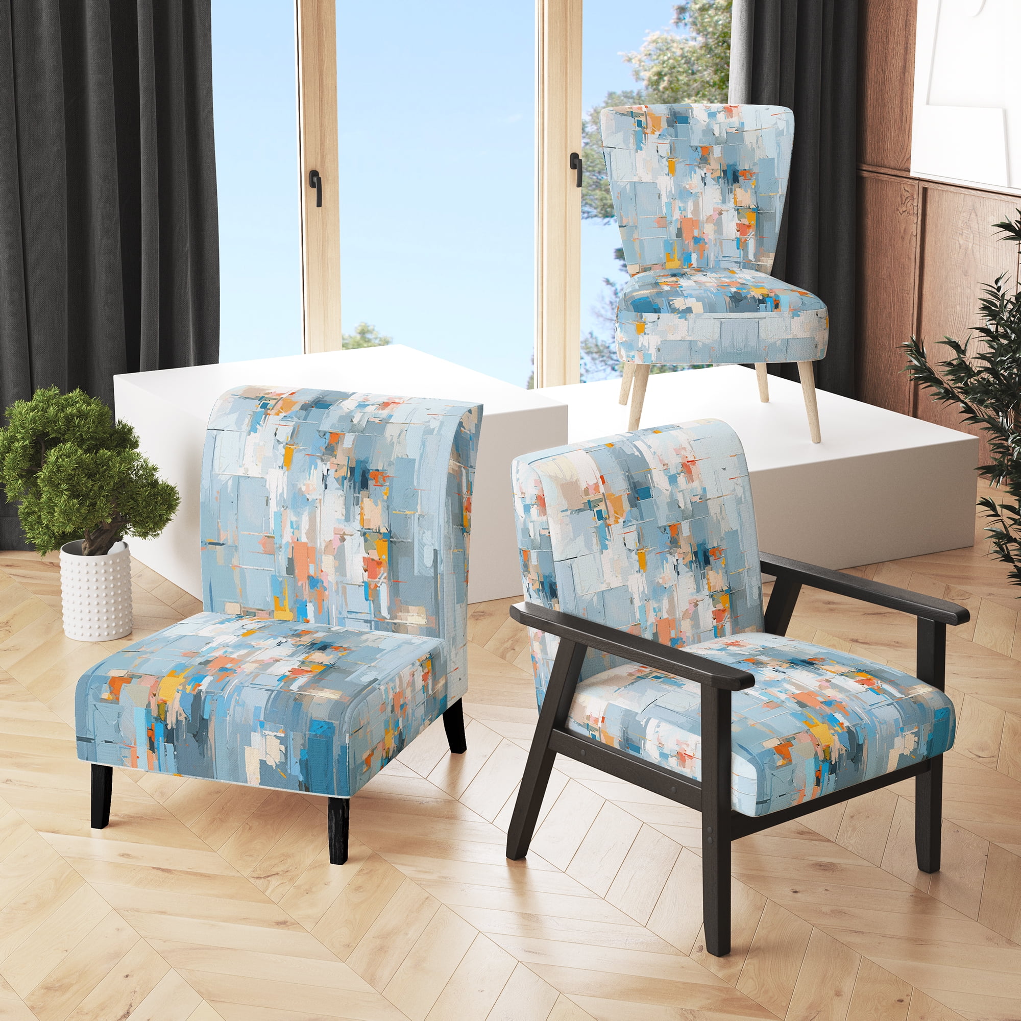 Designart "Colorful Fluid Ombre Ii" Upholstered Modern & Contemporary ...