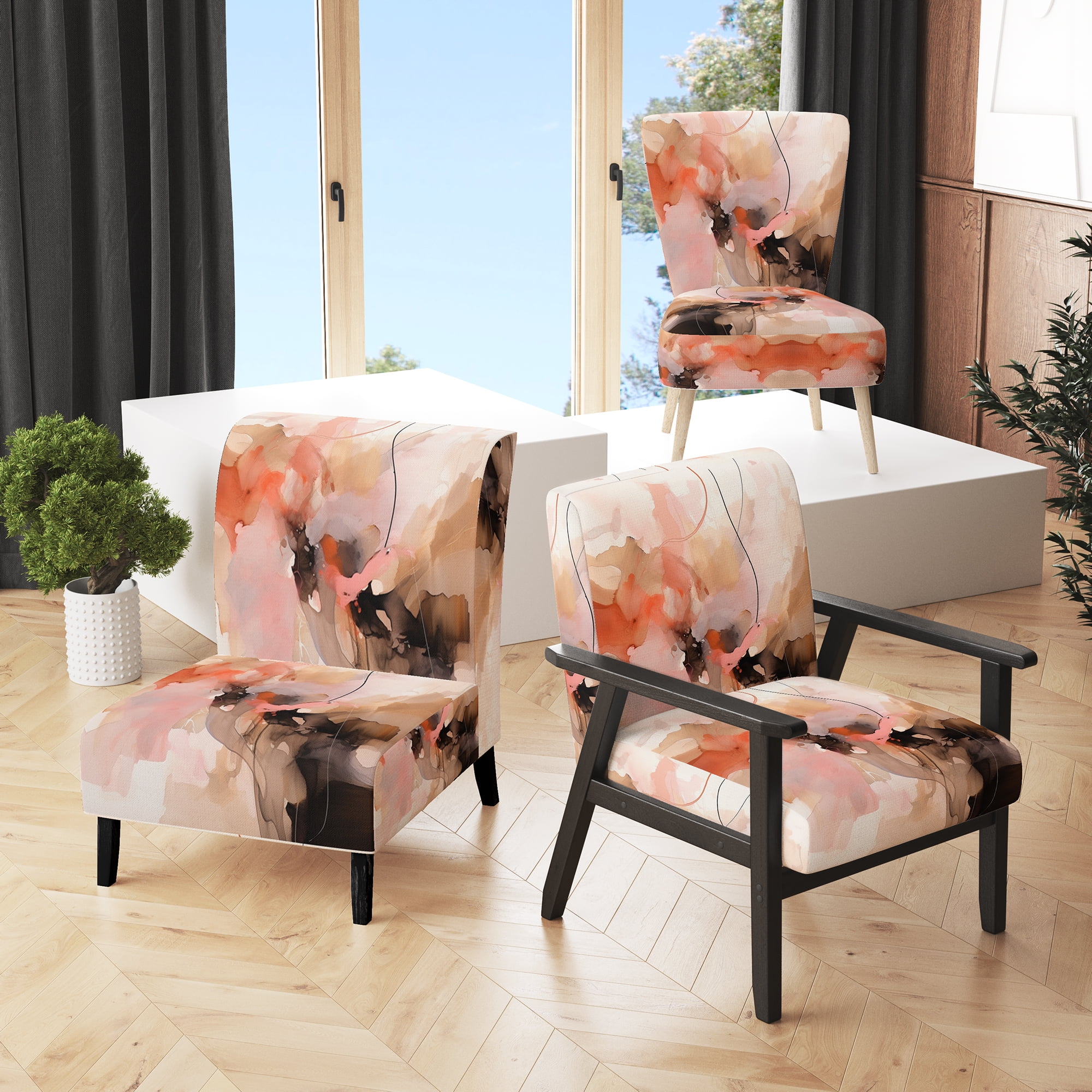 Designart "Colorful Liquid Fluid Pattern" Upholstered Modern ...
