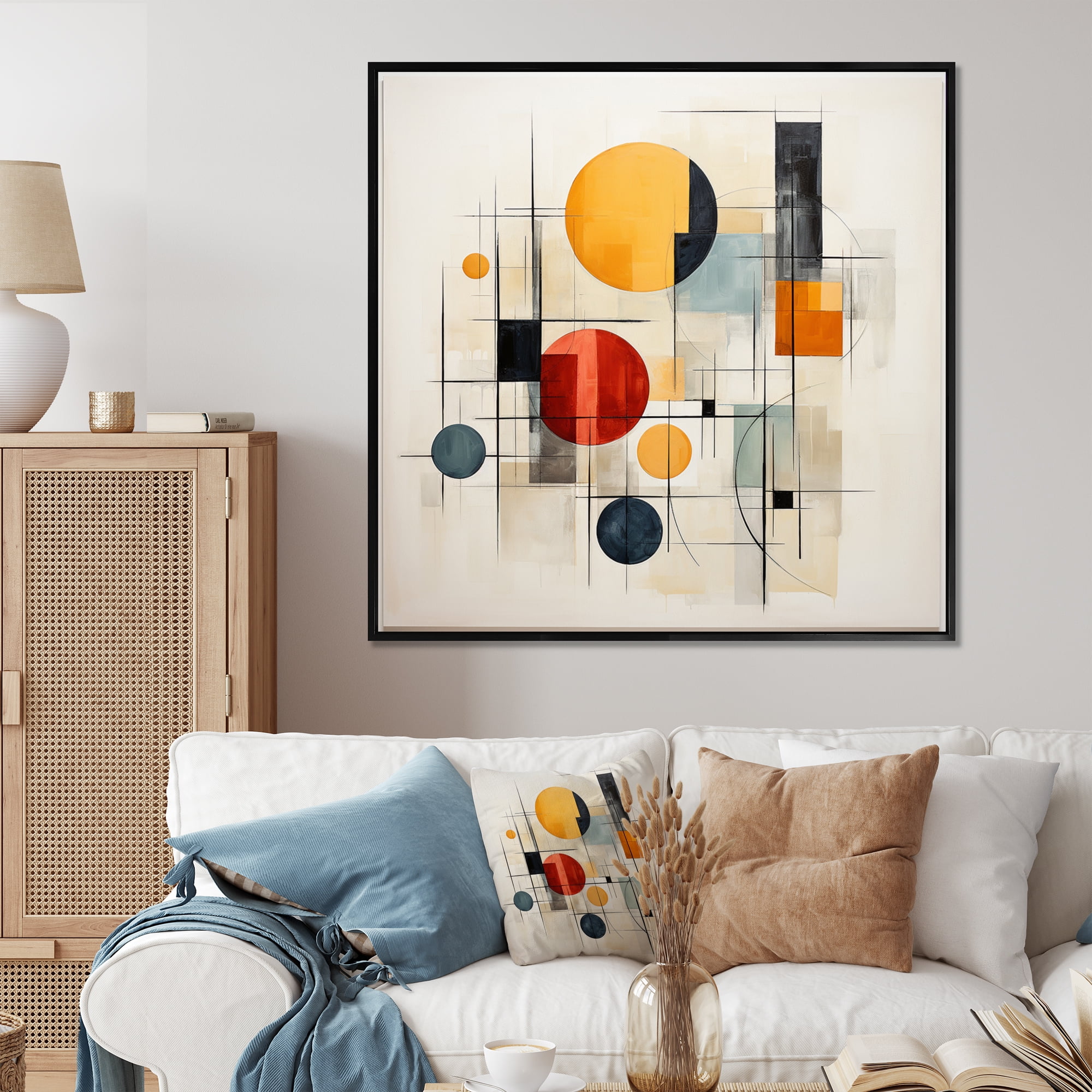 Designart "Colorful Mid Century Geometry Collage I" Abstract Collages ...