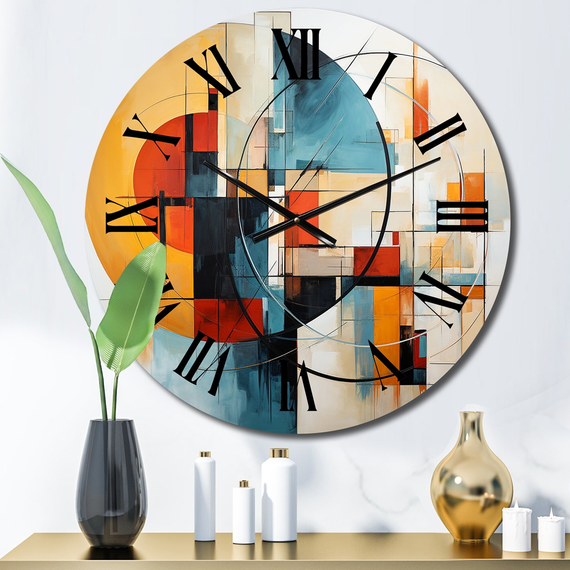 Designart "Colorful Mid Century modern Fusion II" Mid-century Oversized ...