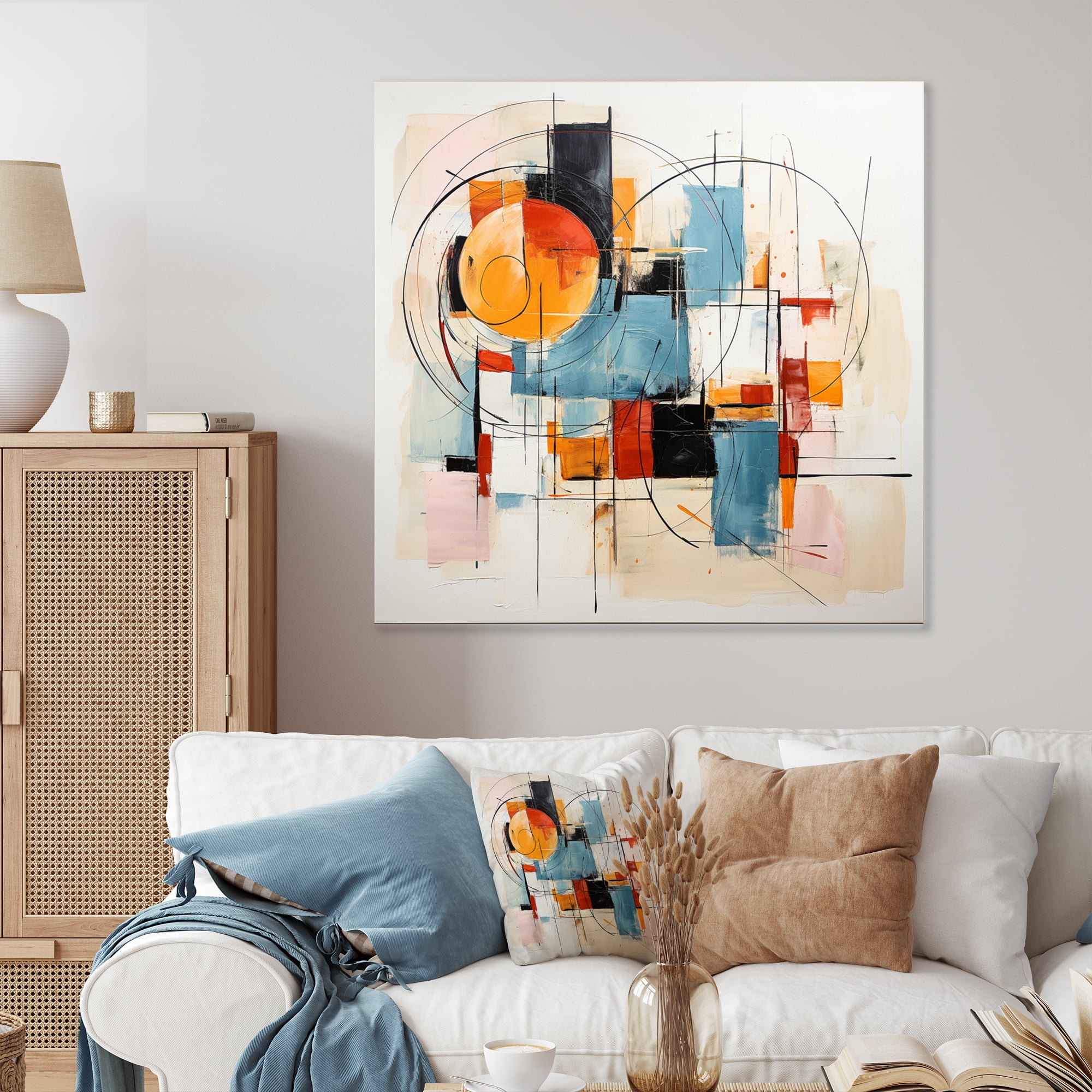 Designart "Colorful Mid Century modern Fusion V" Mid-century Metal Art ...