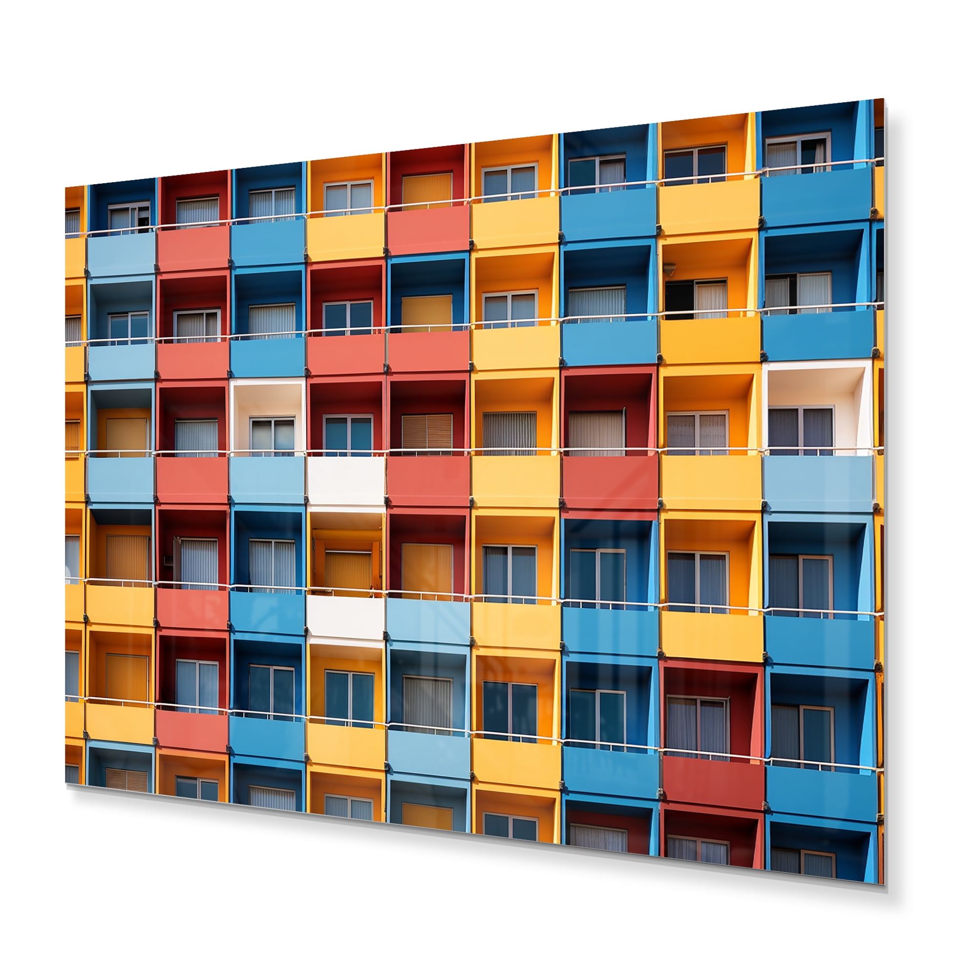 Designart "Colorful Patterns in the Cityscape III" Architecture Metal ...