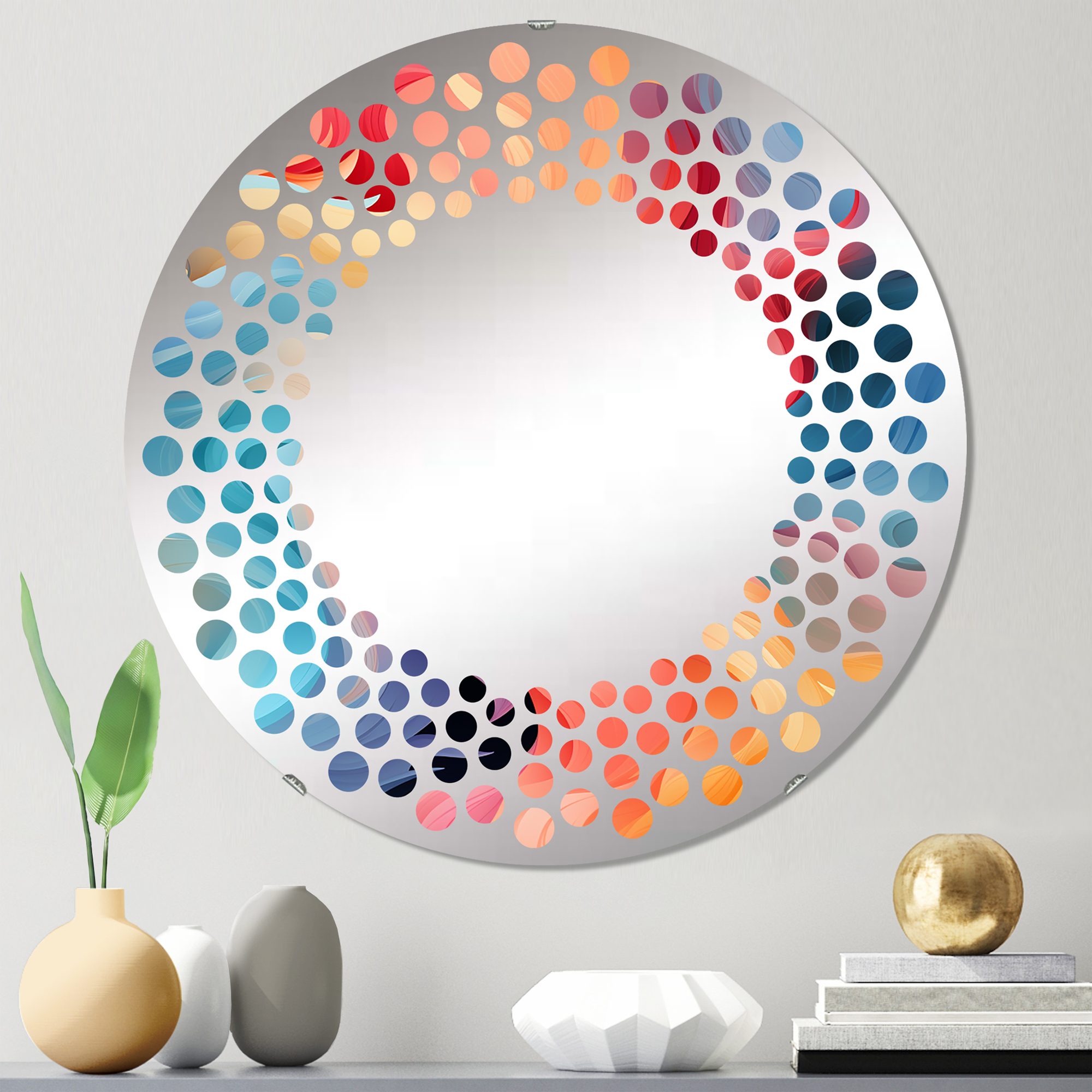 Designart "Colorful Playful Mirage in Pop Art Style III" Abstract Polka ...