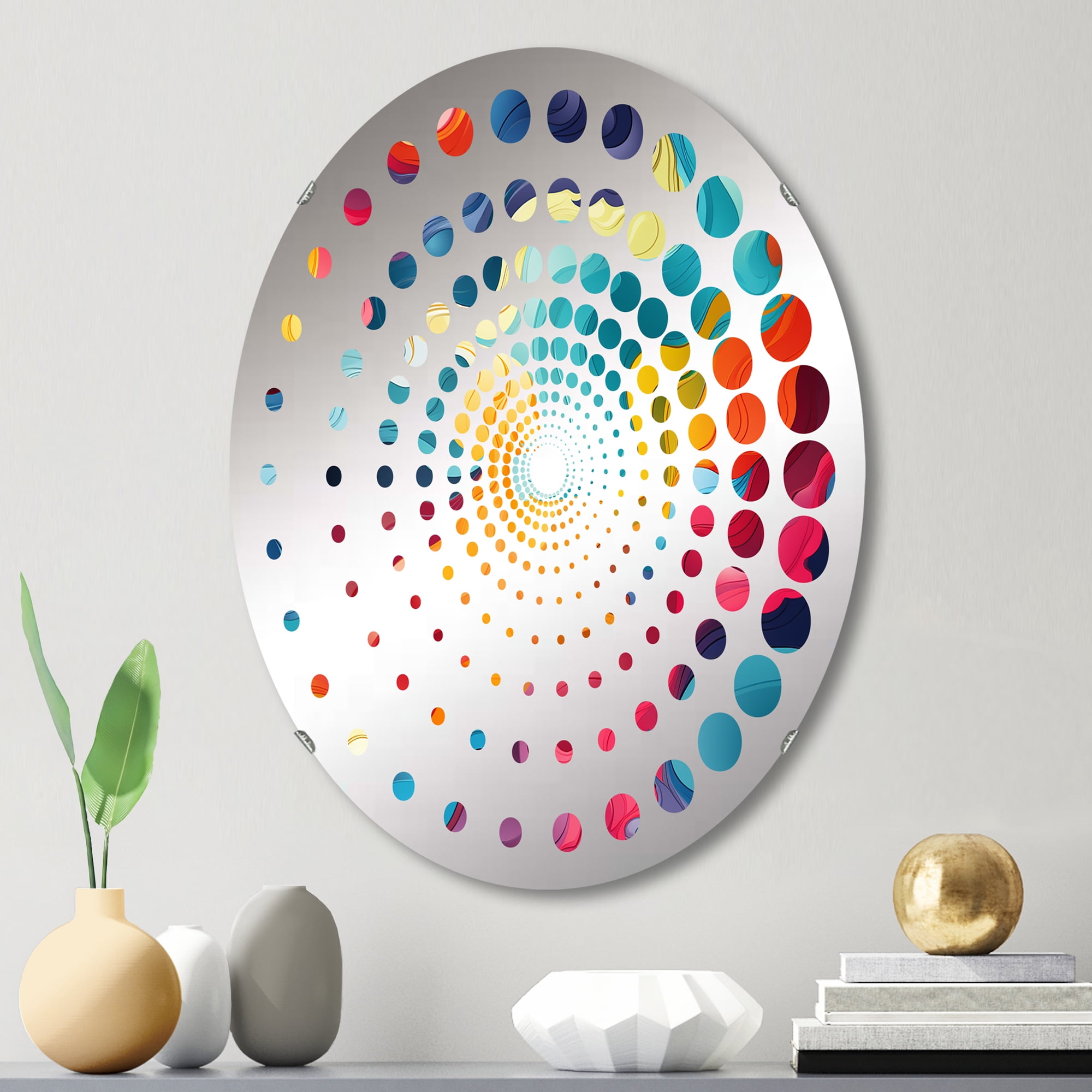 Designart "Colorful Playful Mirage in Pop Art Style" Pop Art Spiral Dot ...