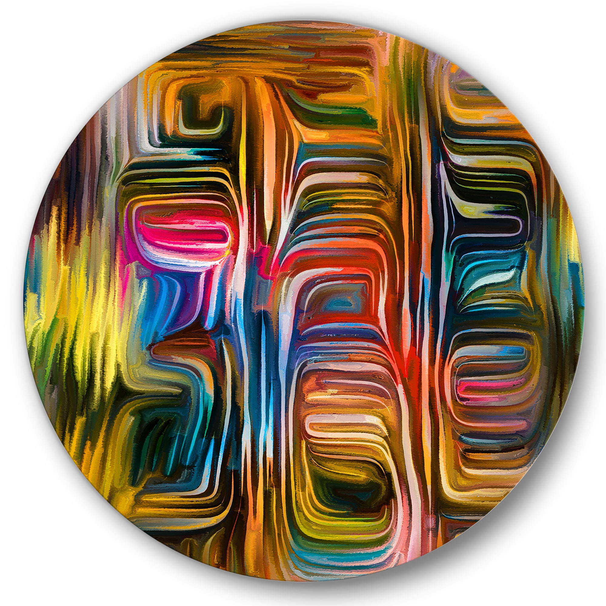 Designart 'Colour Spiral Fusion II' Modern Circle Metal Wall Art 11x11 ...