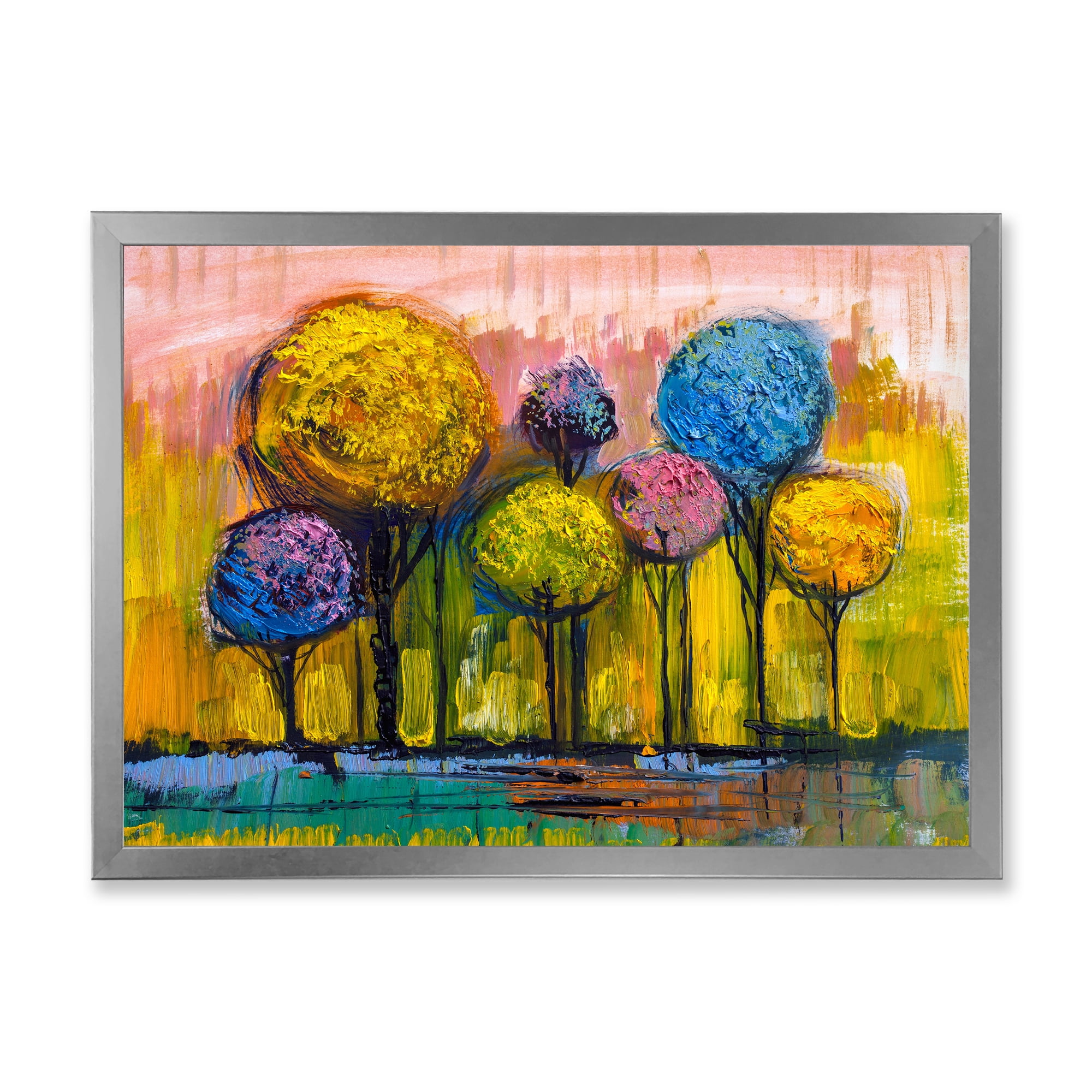 Free Shipping! Designart Colourful Landscape Trees Impressionist IV ...
