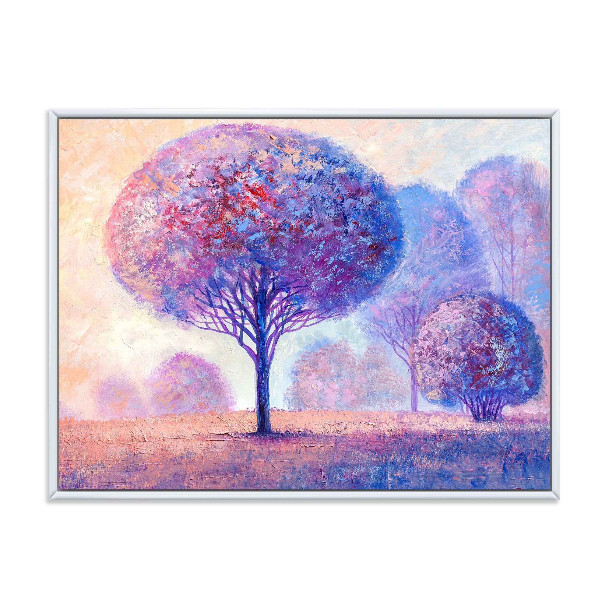 Designart 'Colourful Trees Abtract Impression II' Traditional Framed ...