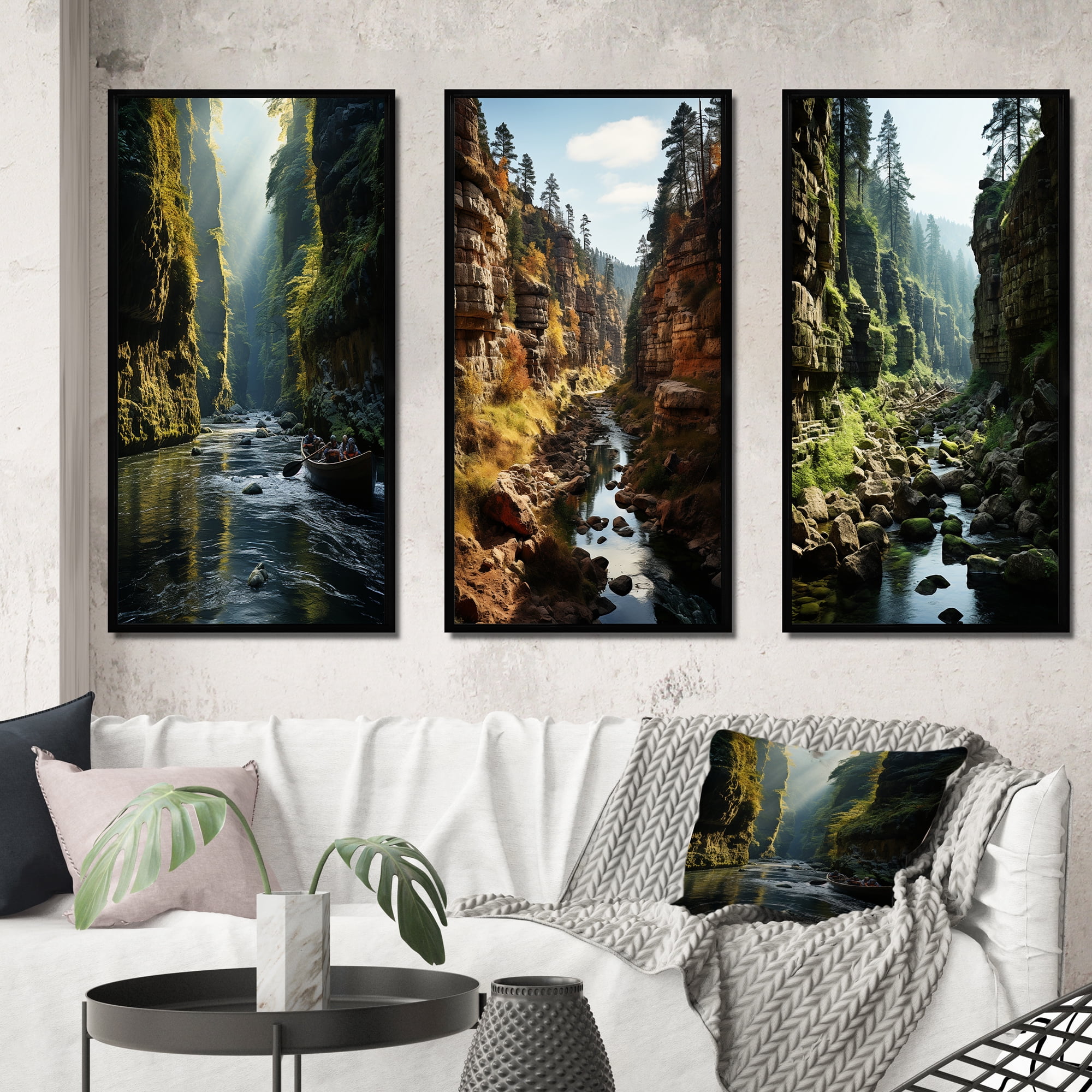 Designart "Columbia River Gorge in the USA III" Landscapes Framed Wall ...