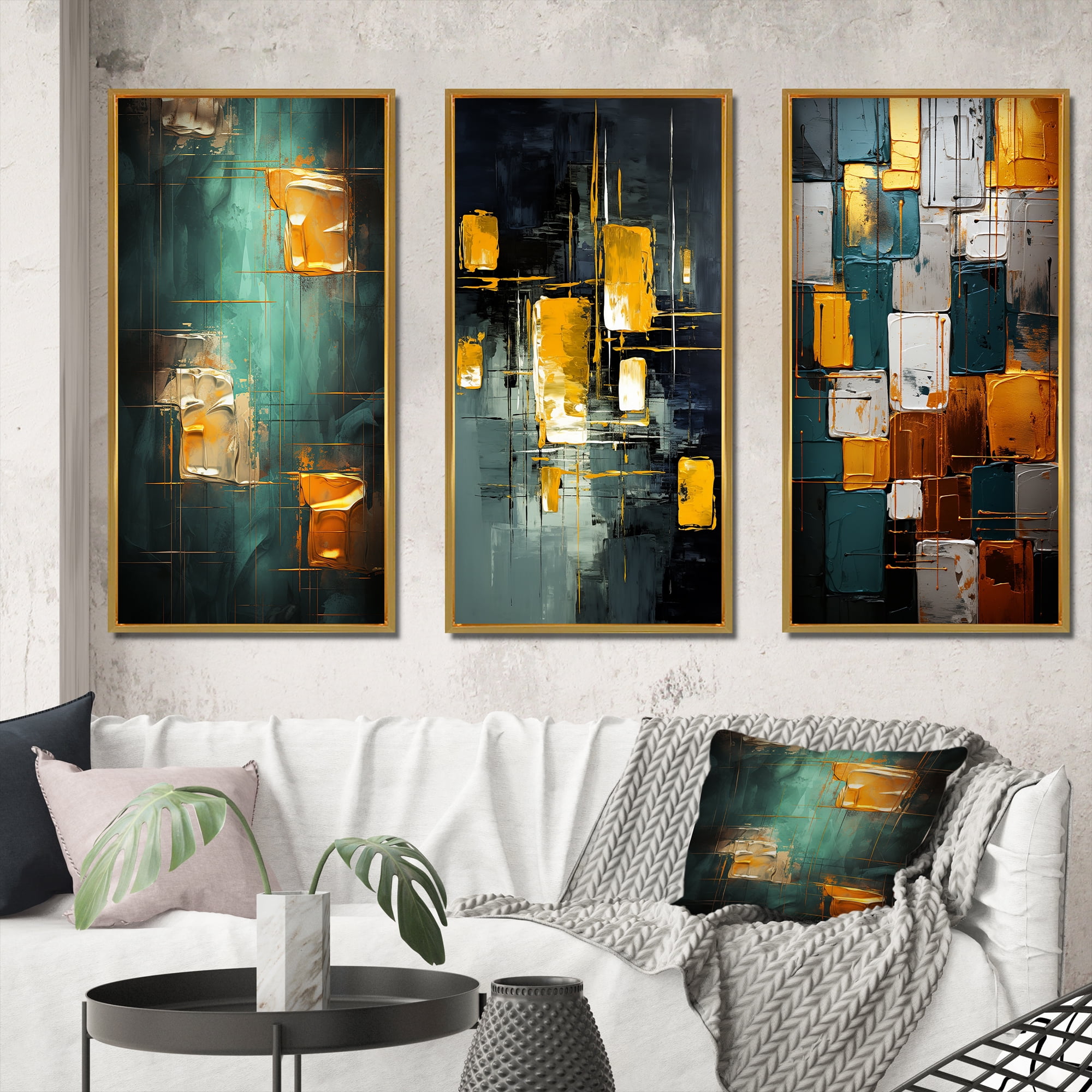 Designart "Comfort in Glory Blue Abstract Expressionism V" Abstract ...