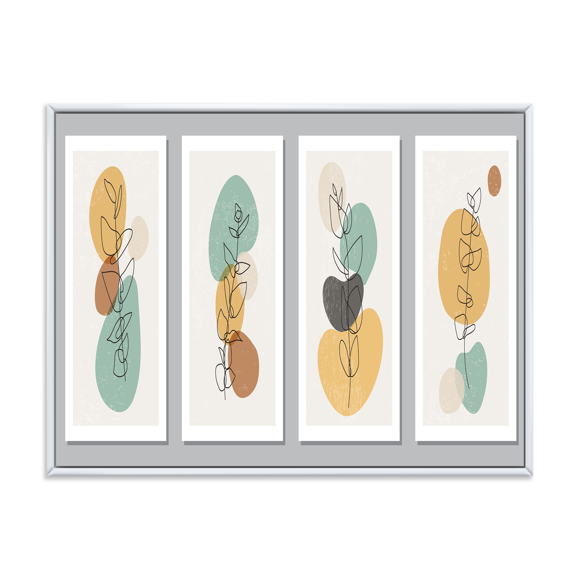 Designart 'Compostion Minimalistic of Organic Shapes III' Modern Framed ...