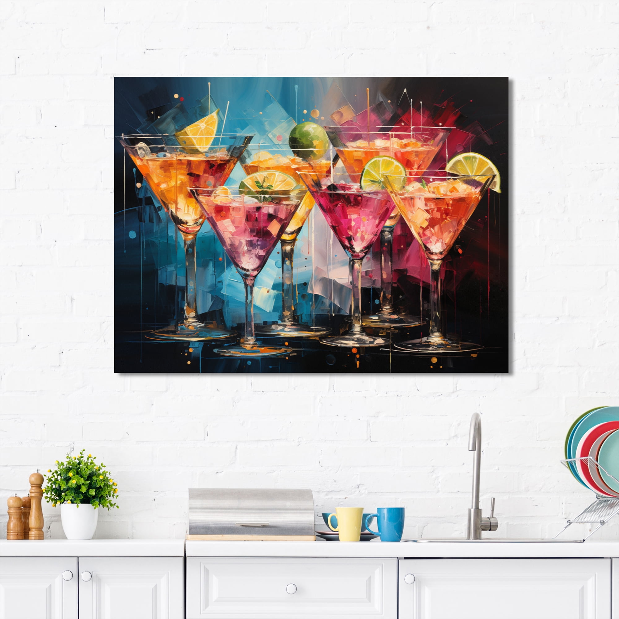 Designart "Confetti Cocktails IV" Food & Beverage Wall Art Living Room ...