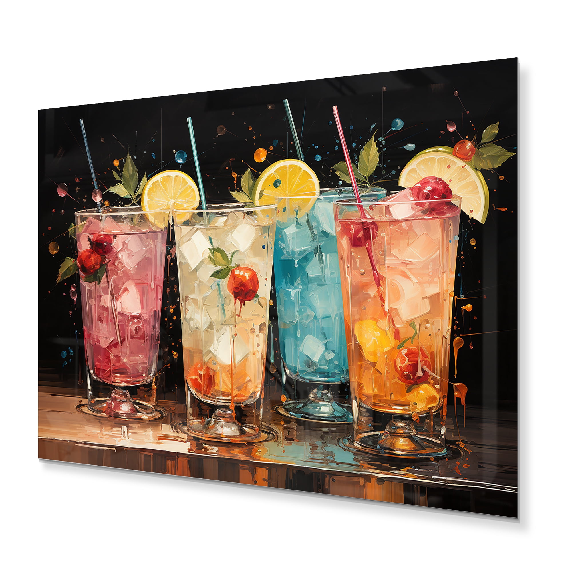 Designart "Confetti Cocktails VI" Food & Beverage Metal Wall Art Prints ...