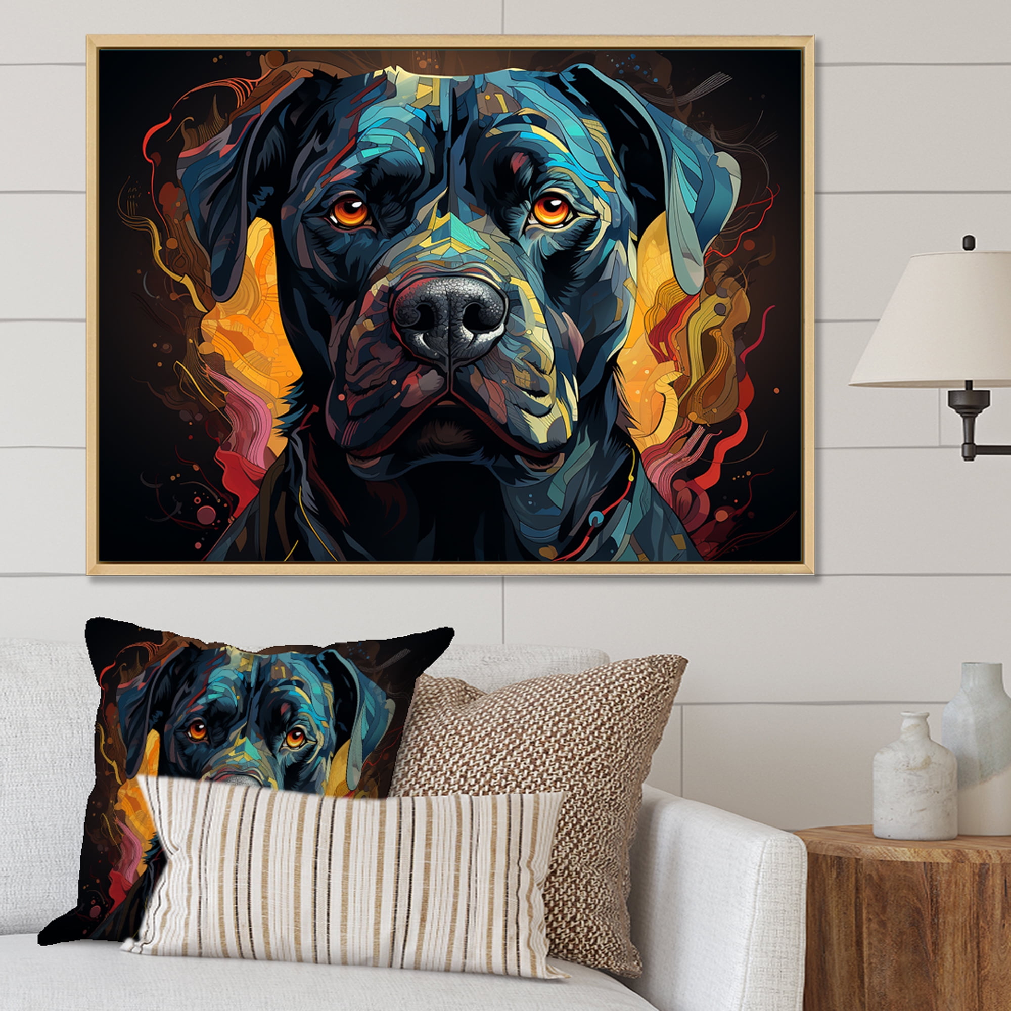 Designart "Confident Cane Corso" Animals Dog Floater Framed Wall Art ...