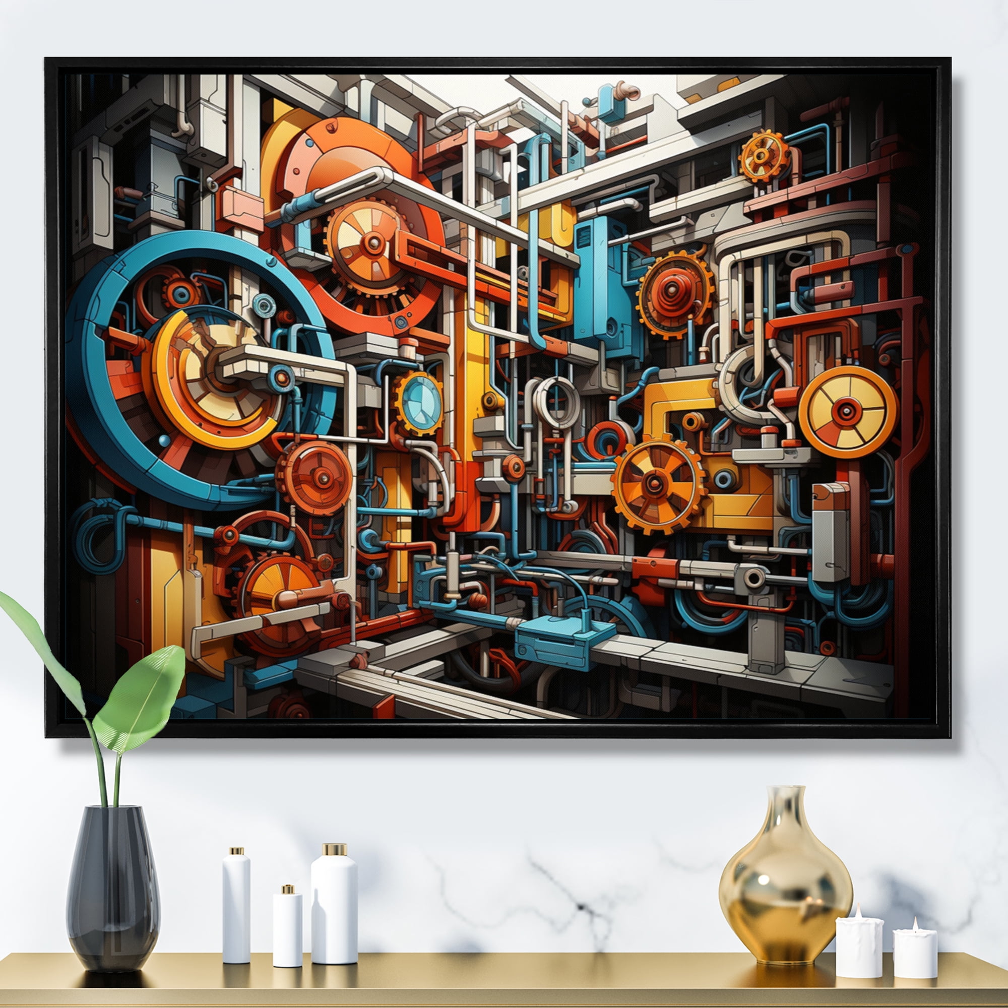 Designart "Constructivism Industrial Euphony II" Constructivism Floater ...