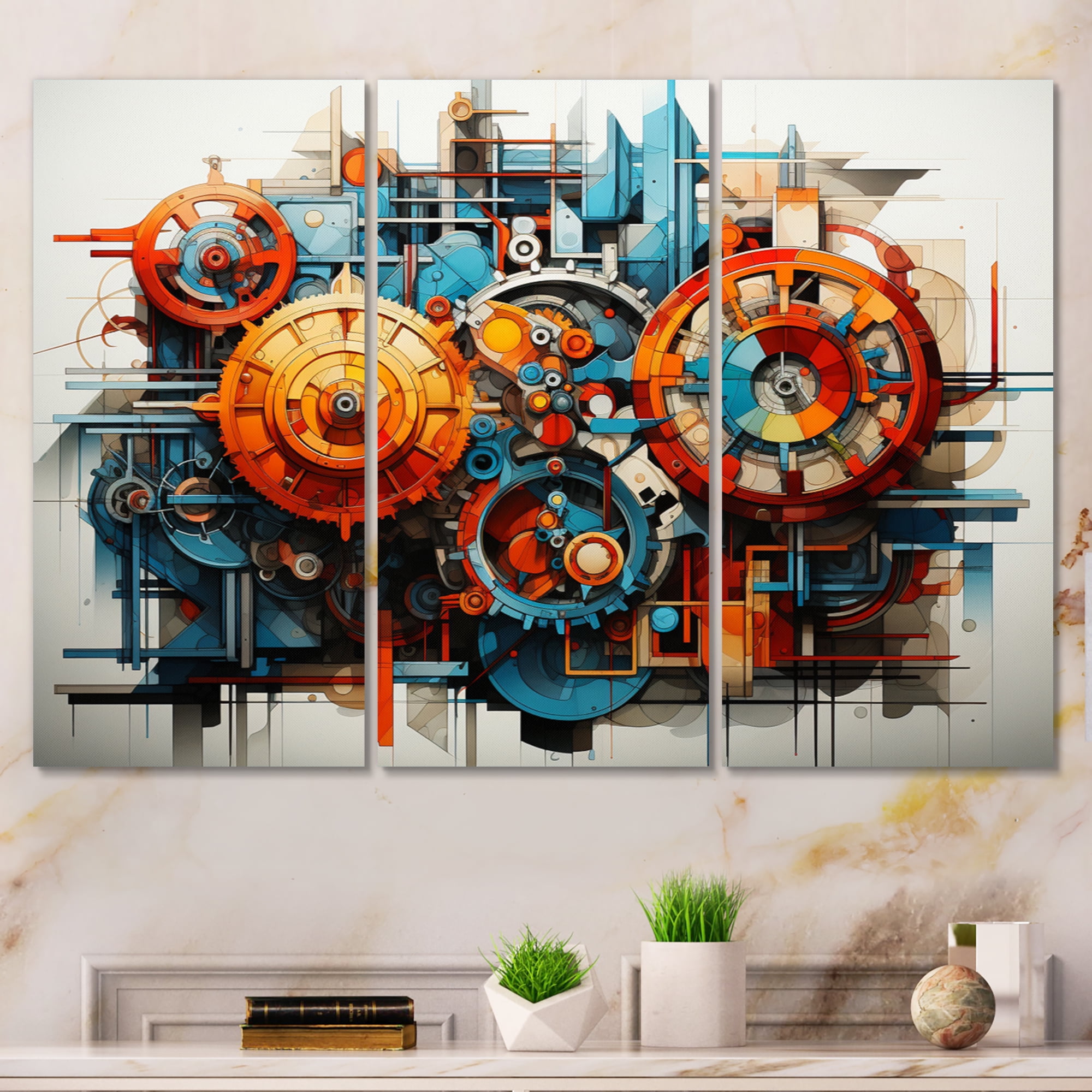 Designart "Constructivism Industrial Euphony III" Constructivism Metal ...