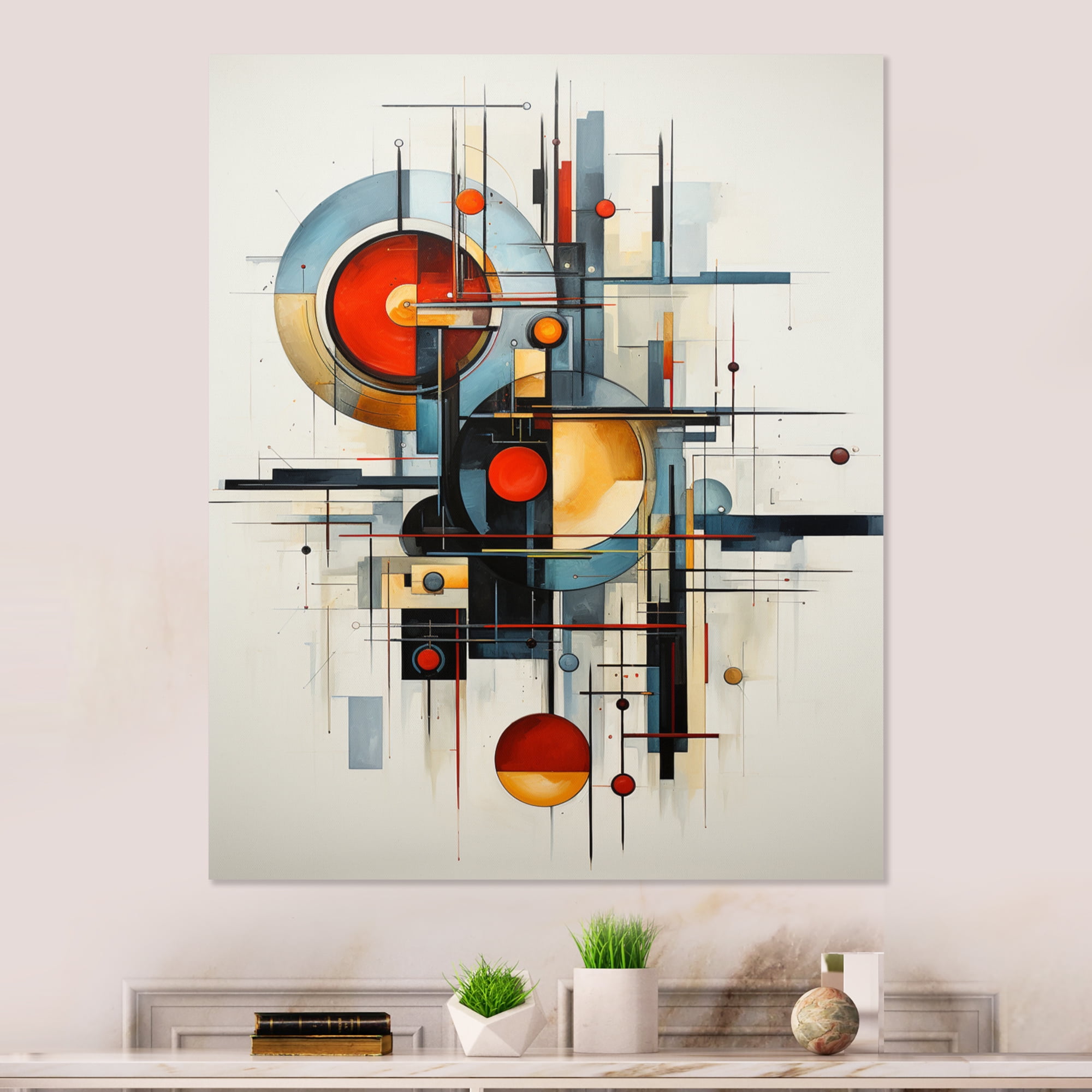 Designart "Constructsan Abstract Constructivism Geometric painting ...