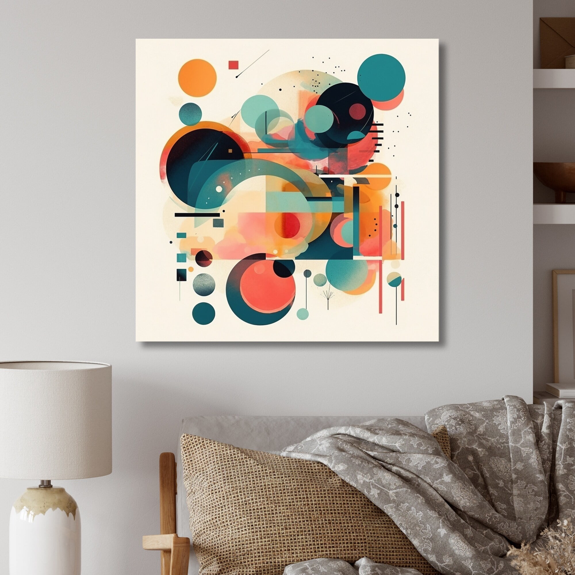 Designart "Contemplative Space Orange and Blue VI" Minimalism Metal ...