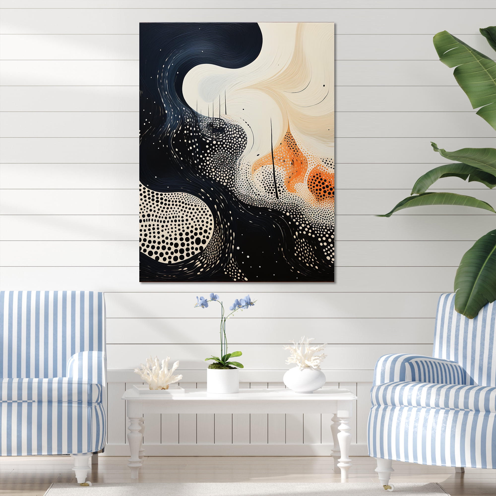 Designart "Contemporary Collage Of The Deep Marine I" Coastal Coral ...