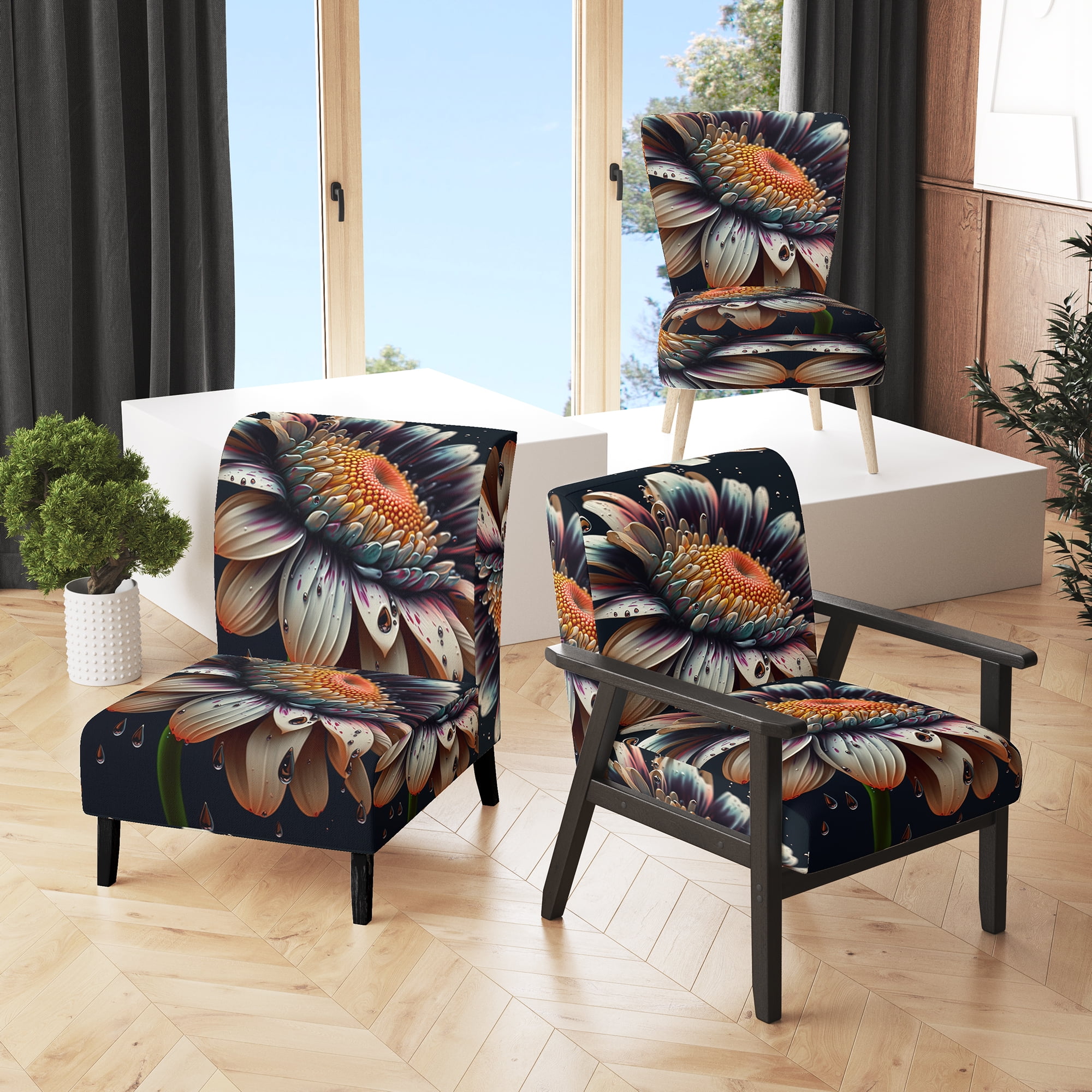 Designart "Contemporary Daisy Blossom I" Pink Floral & Botanical ...